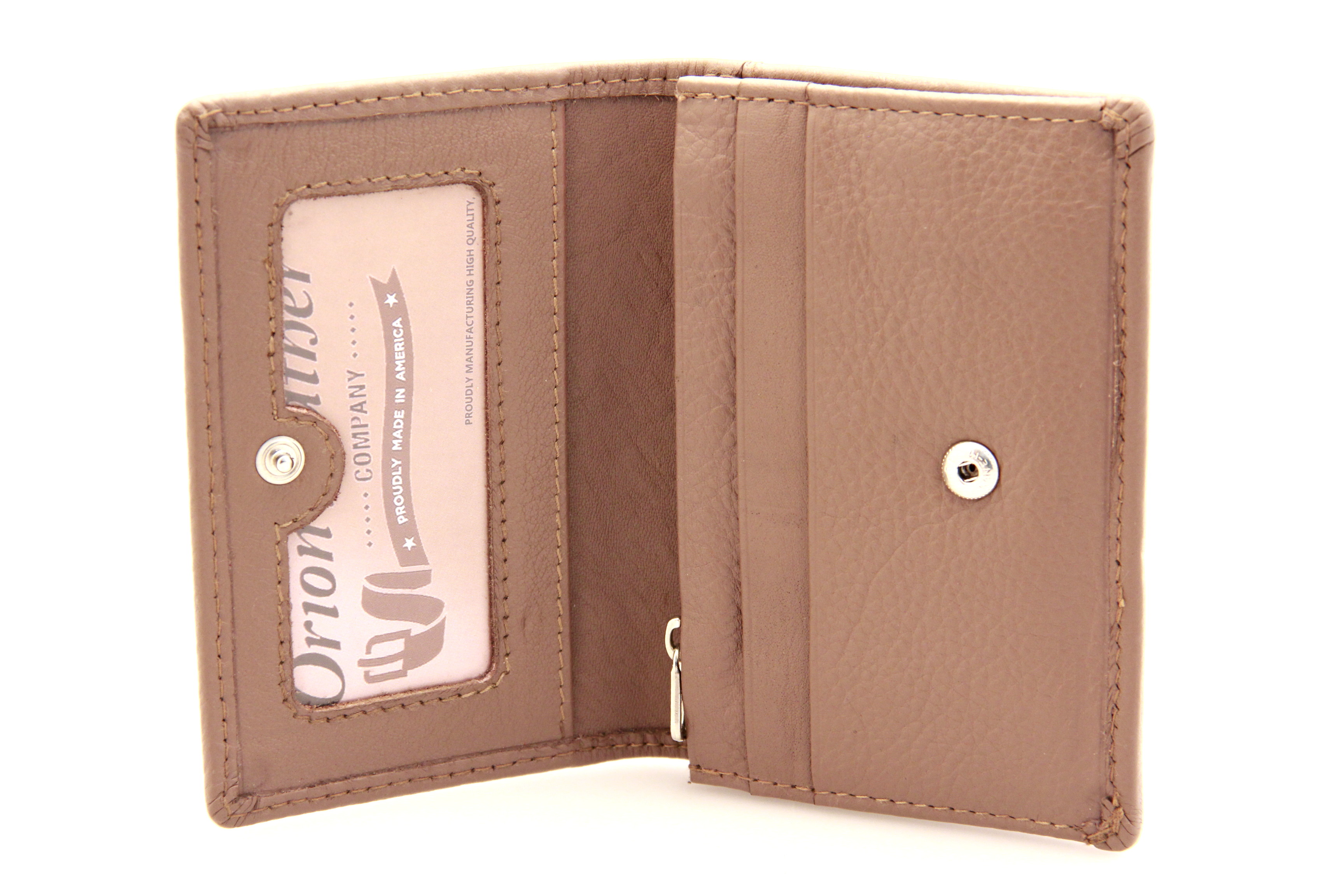 Womens Wallet Small Card Case Change Purse Button Snap Closed Genuine
