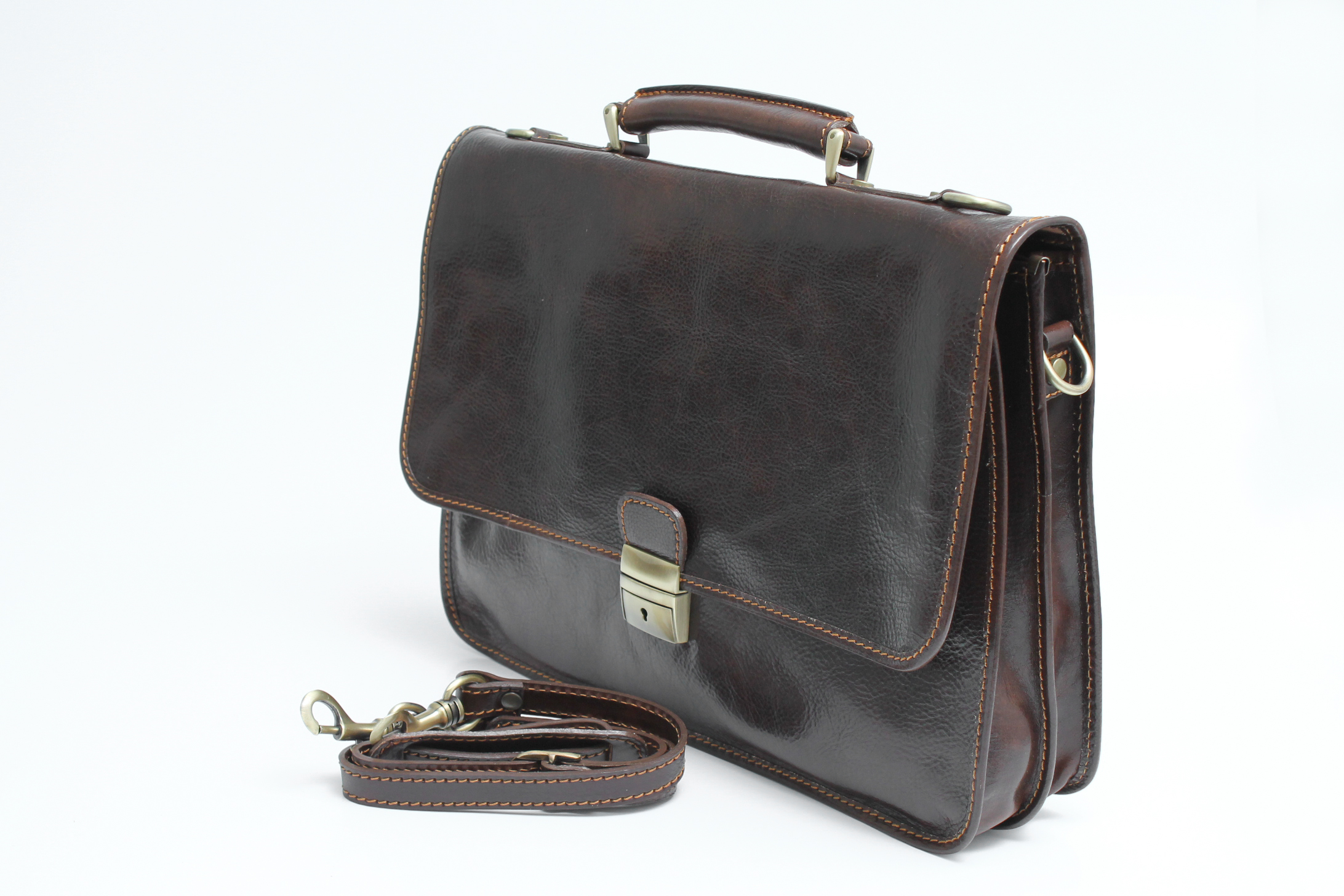 Alberto Bellucci Italian Leather Padova Double Compartment Laptop ...