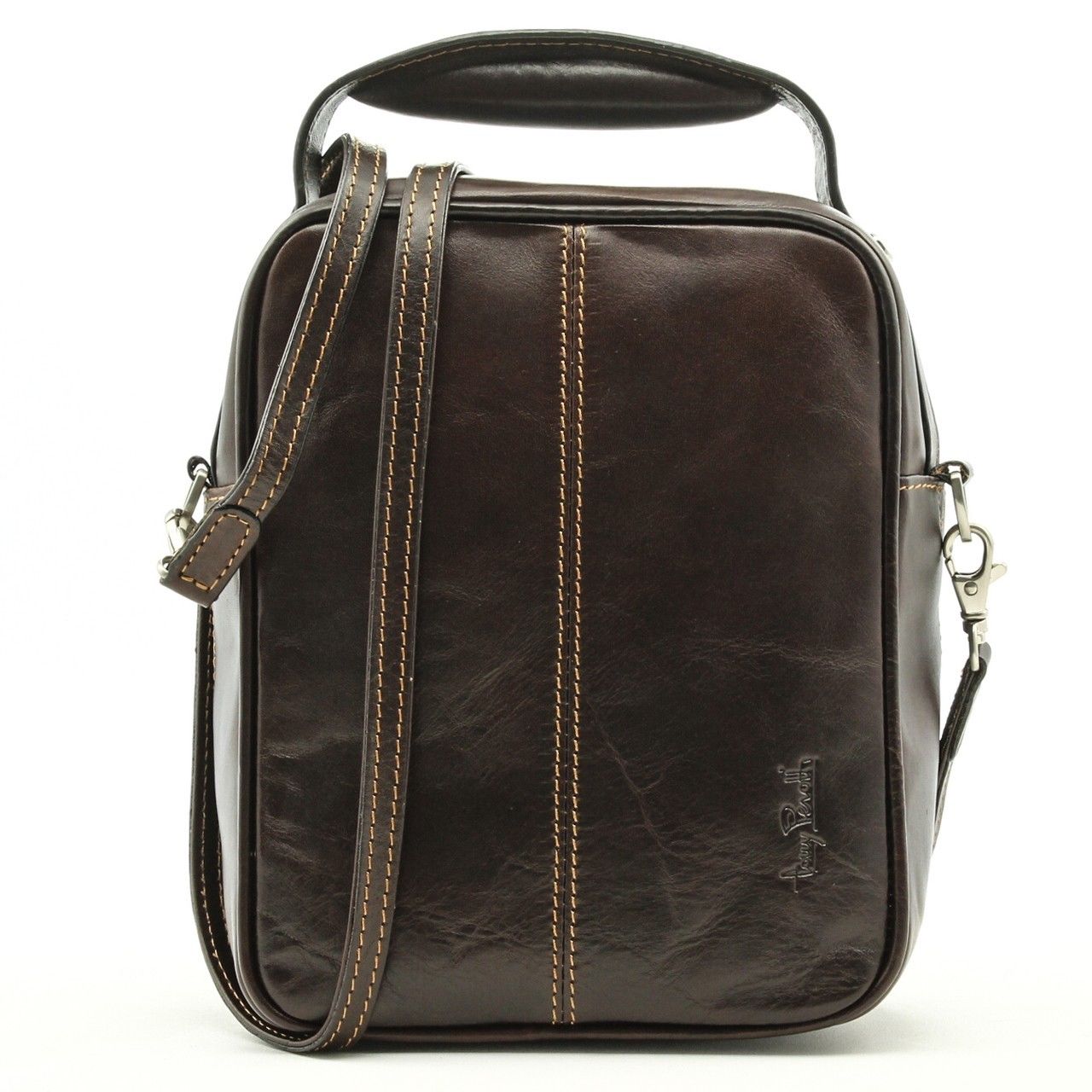 Tony Perotti Italian Leather Top Handle Vertical Shoulder Satchel Bag ...