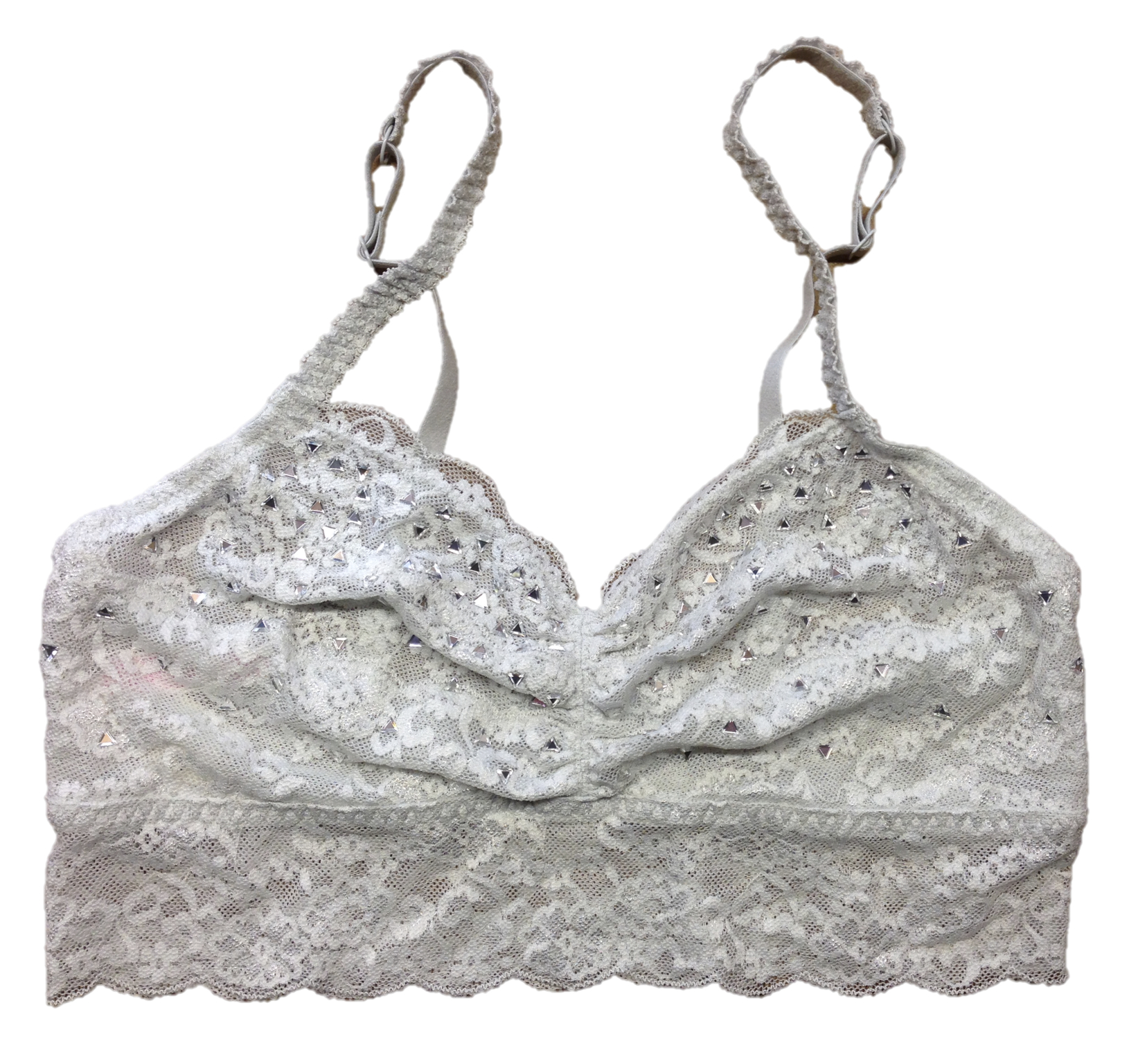Victorias Secret Love Pink Bralette Bra Lace Bandeau Bling Wireless