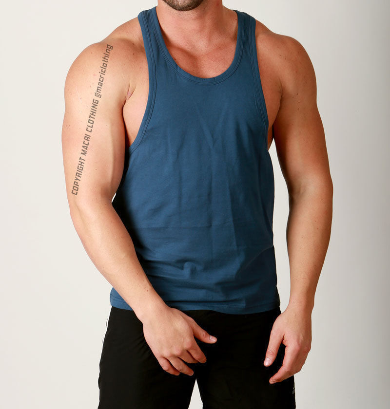 Mens T Back Aesthetic Gym Training Singlet Weights Stringer Tank