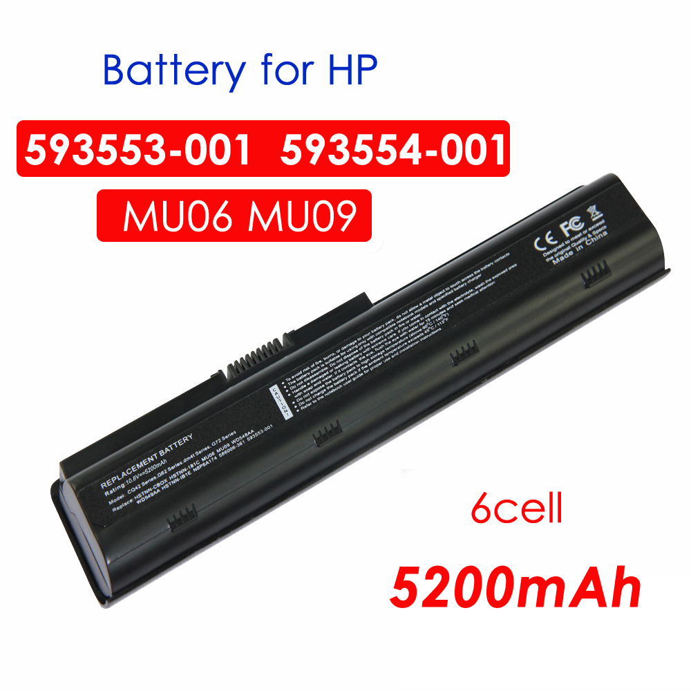 New 5200mAh Notebook Laptop Battery for HP 593554-001 593553-001 MU06 ...