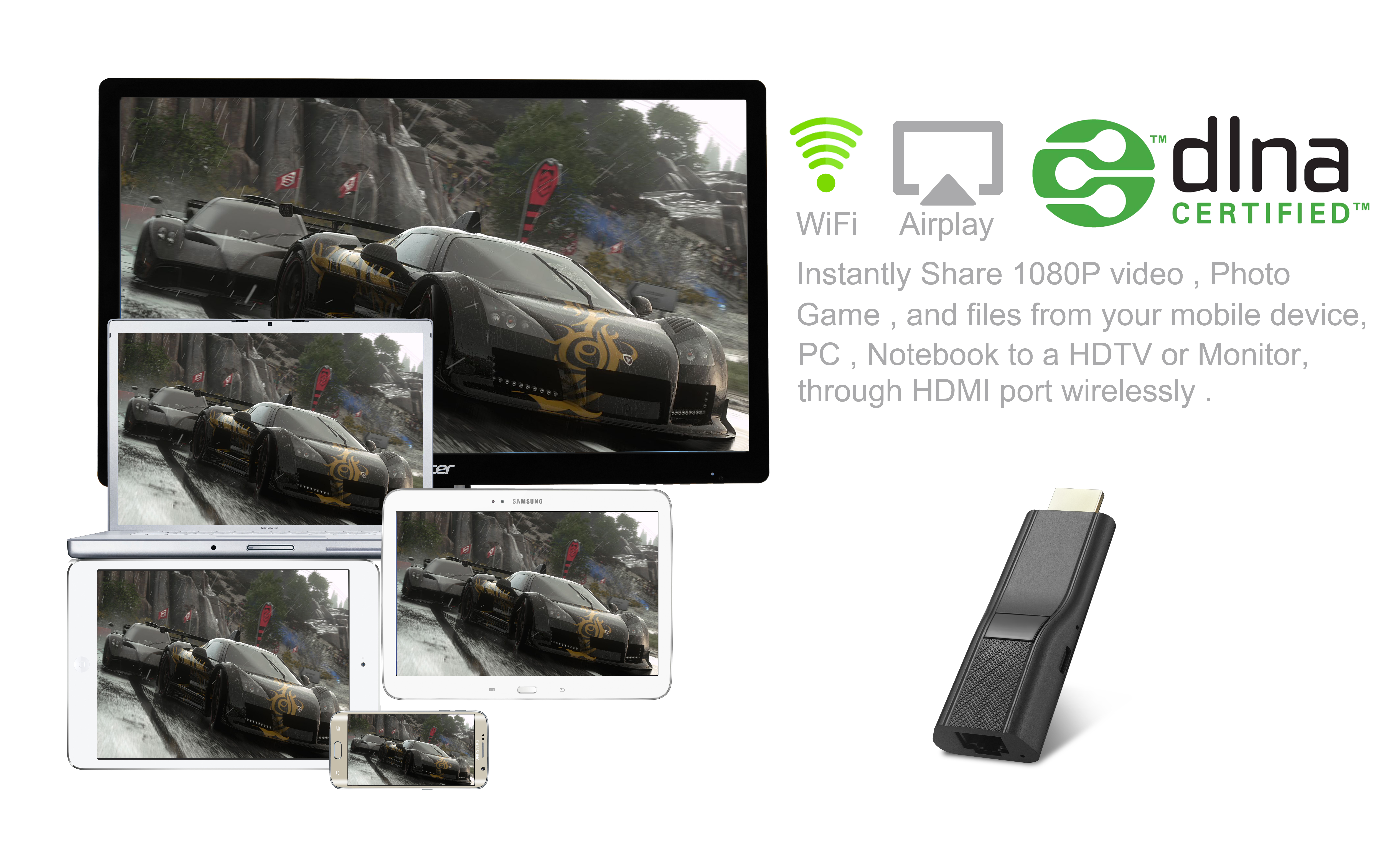 HDMI MIRACAST DONGLE Drahtloser Wifi Wlan HDMI Display Dongle Adapter ...