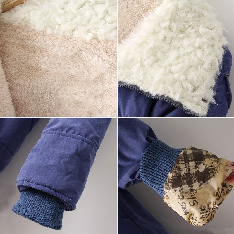 Women Winter Warm Coat Parka Thicken Fur Collar Overcoat Long Outwear