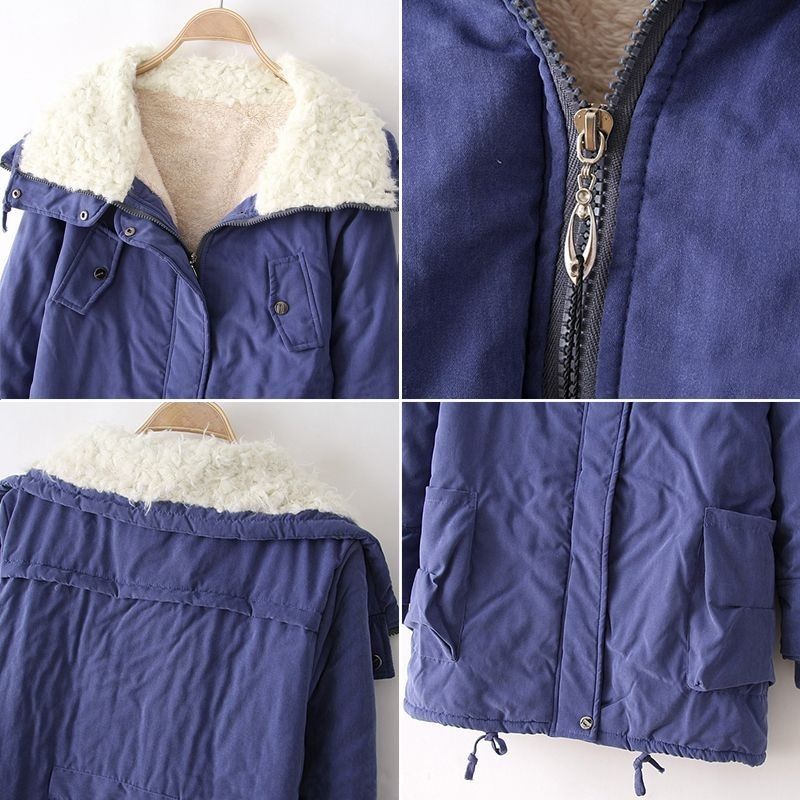 Women Winter Warm Coat Parka Thicken Fur Collar Overcoat Long Outwear