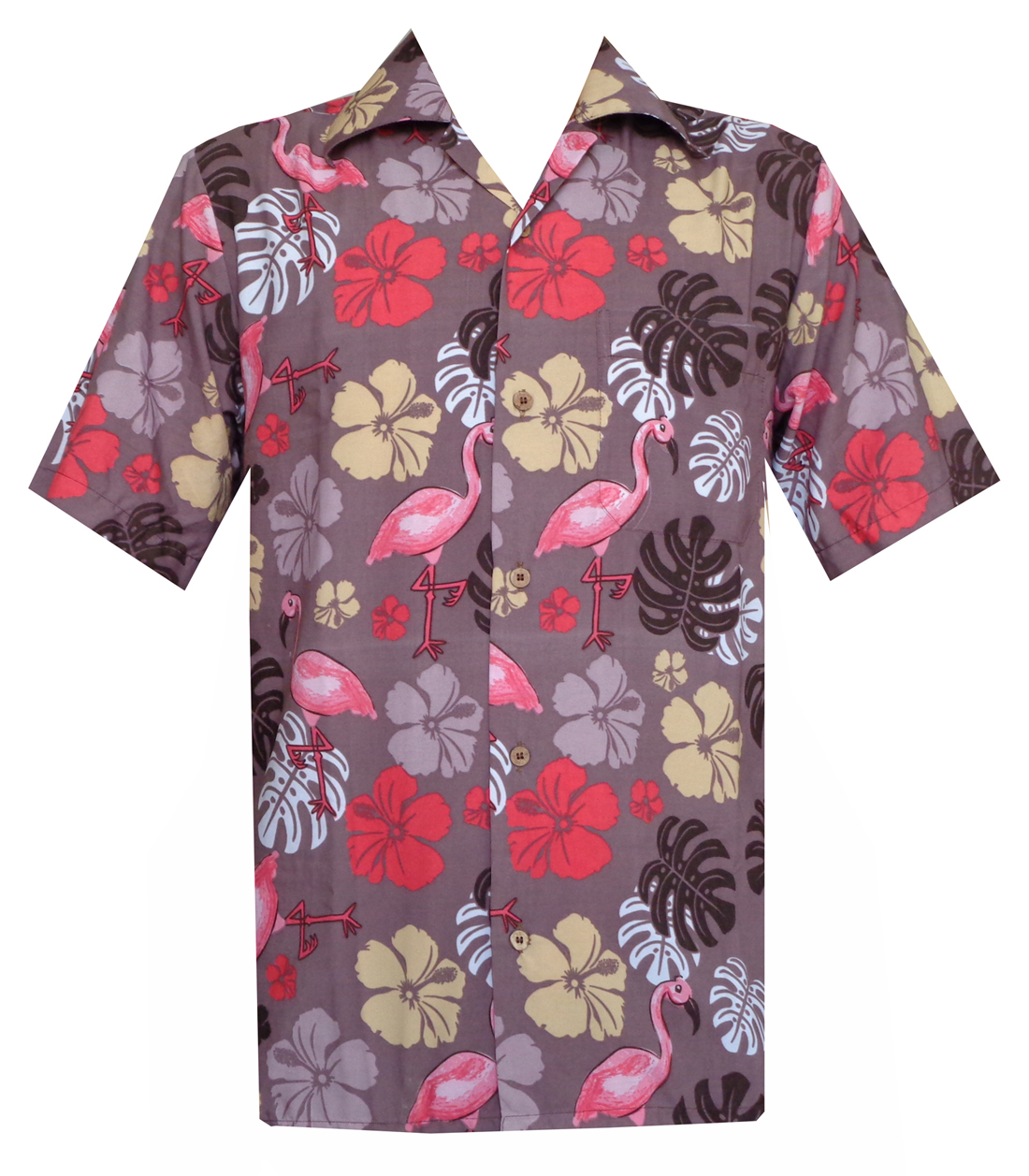Hawaiian Shirt Mens Flamingo Leaf Print Beach Aloha Party Rich Ebay