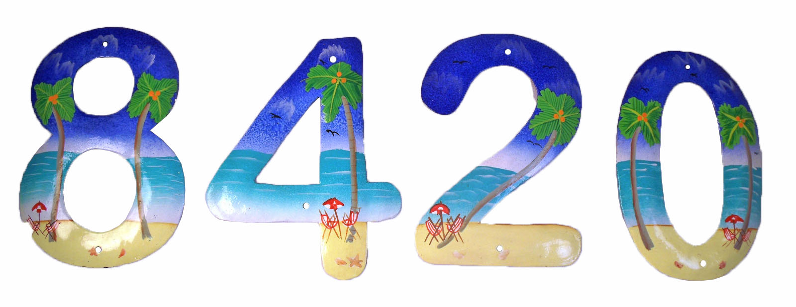 Tropical Beach House Numbers Haitian Metal Art Number 9 - Mary B ...