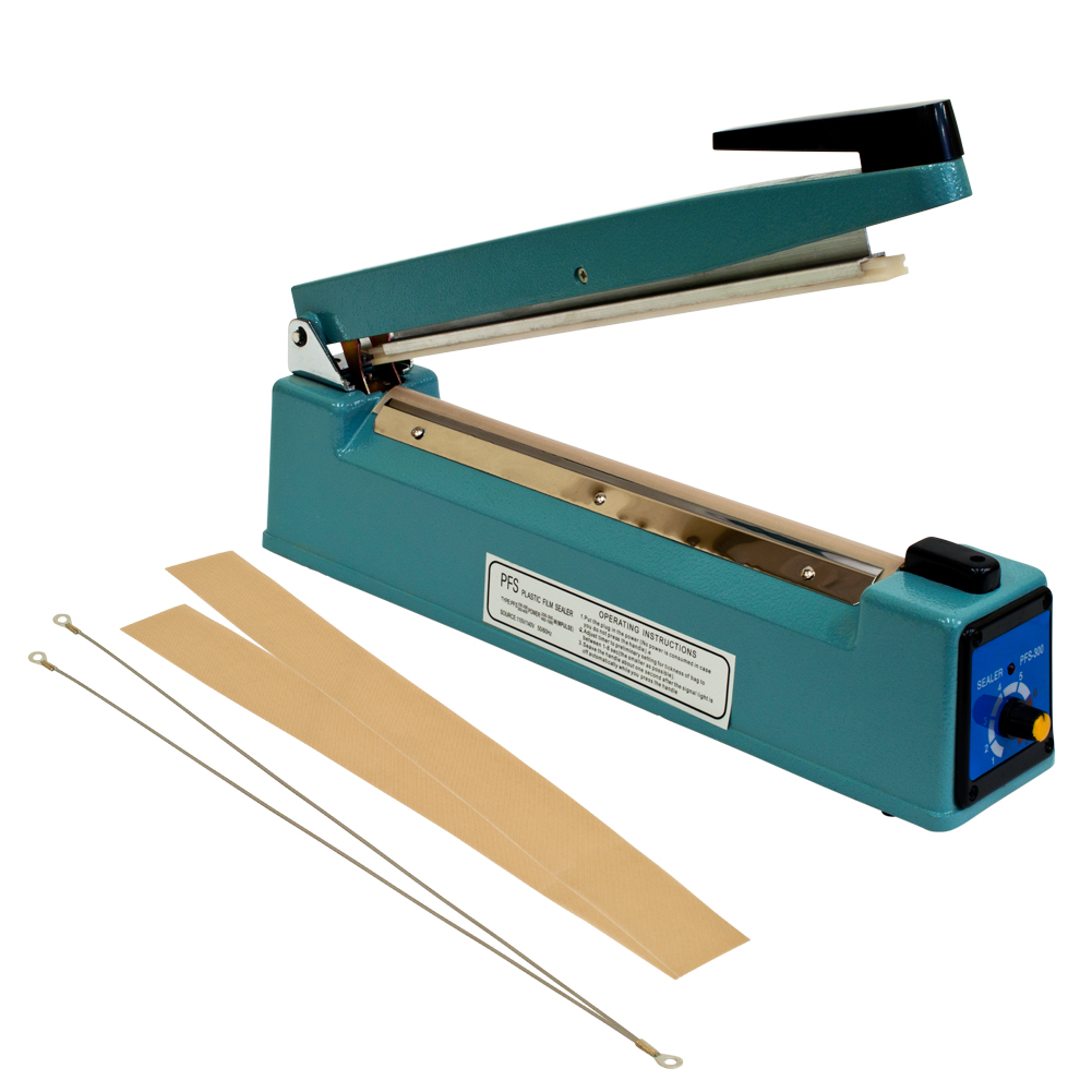 12" Hand Impulse Sealer Heat Seal Machine Poly Sealing Free Element Grip
