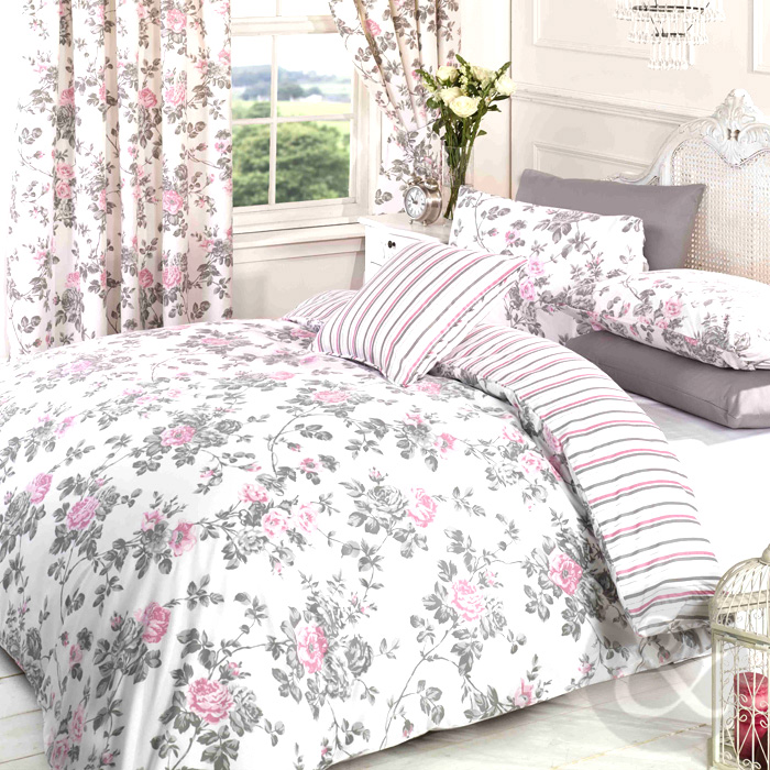 Vintage Floral Duvet Cover Poly Cotton Print Bedding Bed Quilt Cover