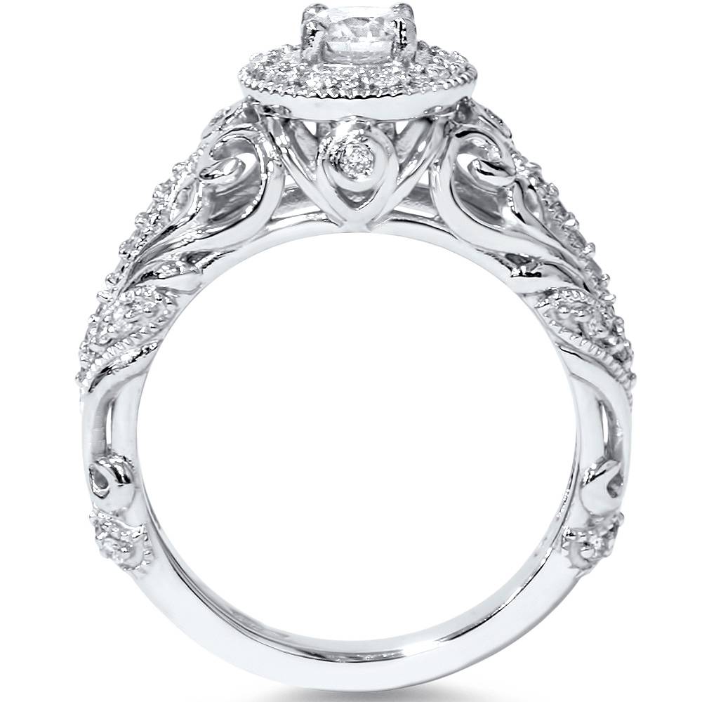 3 4ct Vintage Diamond Engagement Ring 14k White Gold Ebay