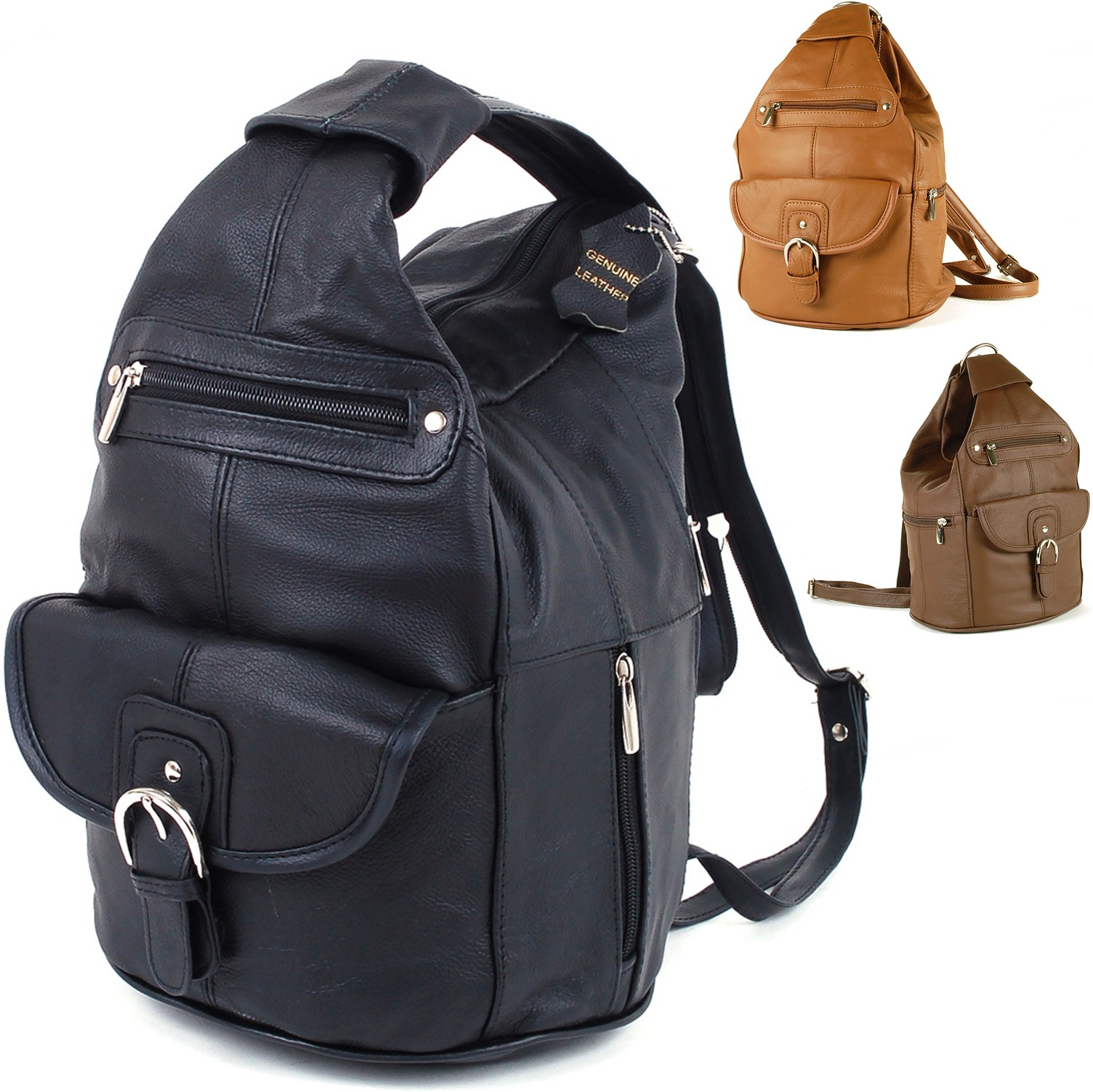 Womens Leather Backpack Purse Sling Shoulder Bag Handbag 3 In 1 Womens Leather Backpack Purse Sling Shoulder Bag Handbag 3 In 1
