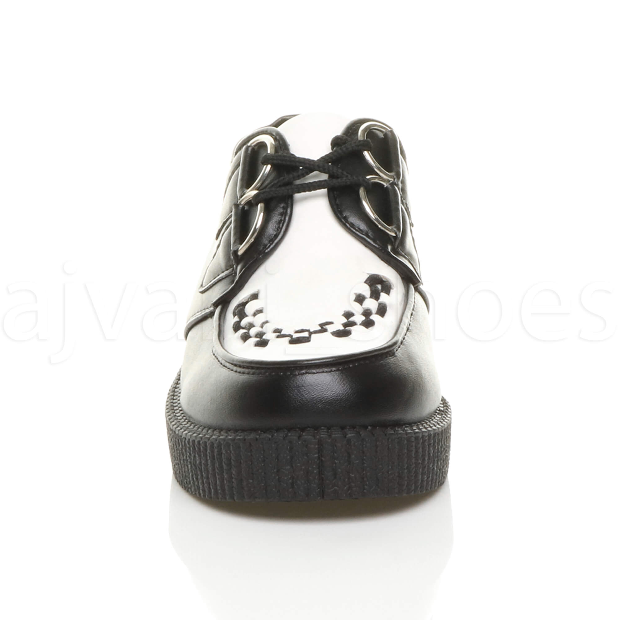 WOMENS LADIES FLAT PLATFORM WEDGE LACE UP GOTH PUNK CREEPERS SHOES ...