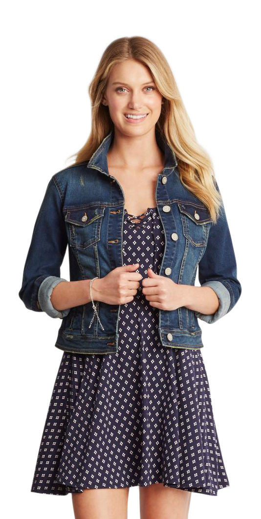 Aeropostale Womens Seriously Stretchy Medium Wash Denim Jacket Blue Ebay
