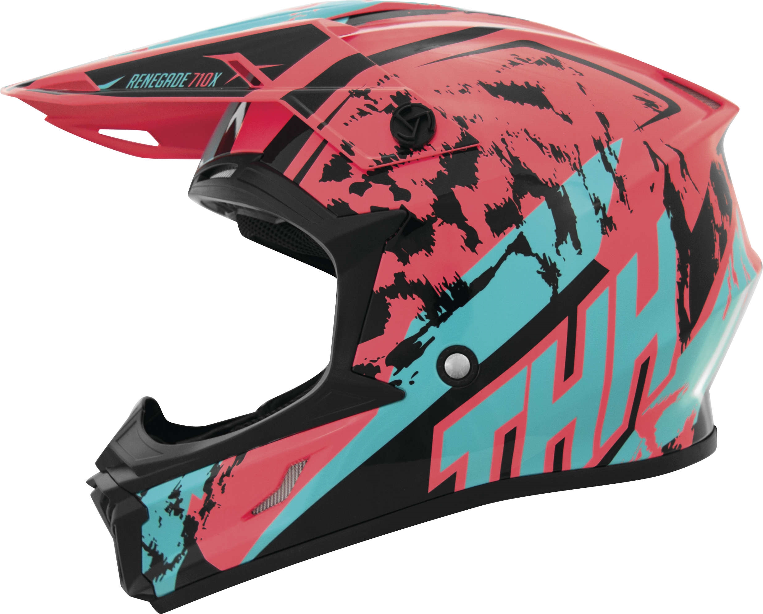 THH Helmets T710X Renegade Helmet Coral/Blue (X-Small, Pink Coral/Blue ...