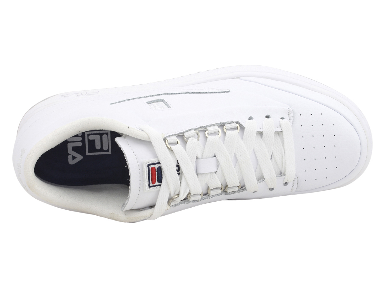 Fila Men's T-1-Mid-Premio White/White/V Blue High Top Sneakers Shoes | eBay