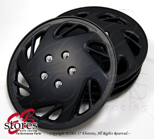 Matte Black 17 inch Hubcap Wheel Rim Skin Cover Hub caps (Style#054 ...