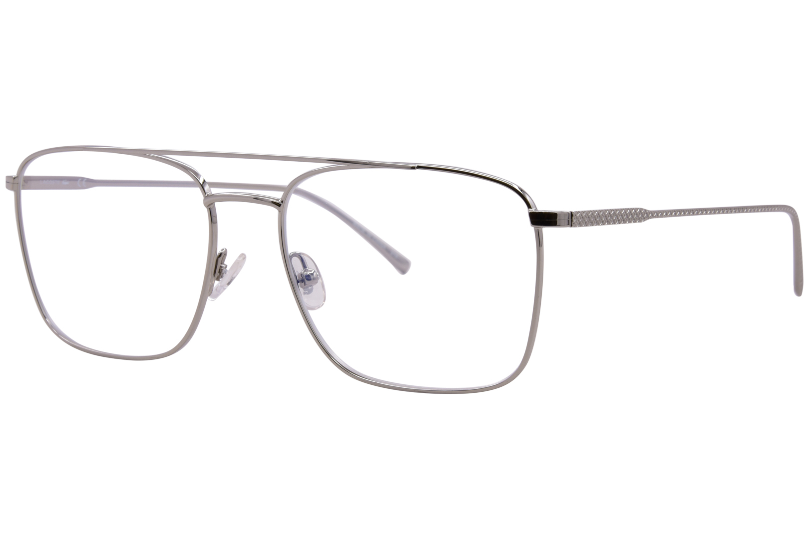 Lacoste L2504PC 028 Eyeglasses Fame Silver Full Rim Square Shape 55mm ...