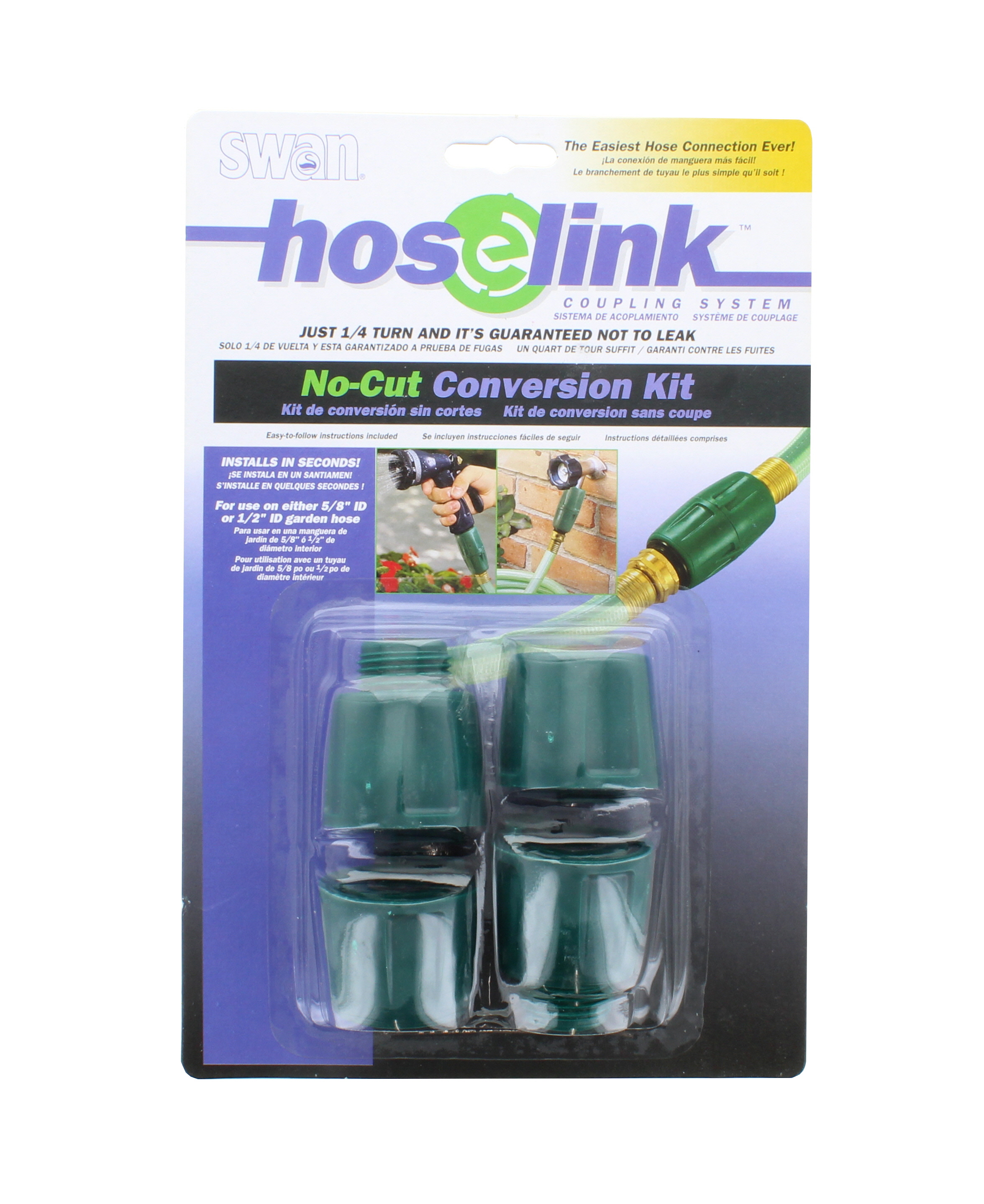 Hoselink Garden Hose Connector No Cut Conversion Kit Fits 5 8 Or 1 2