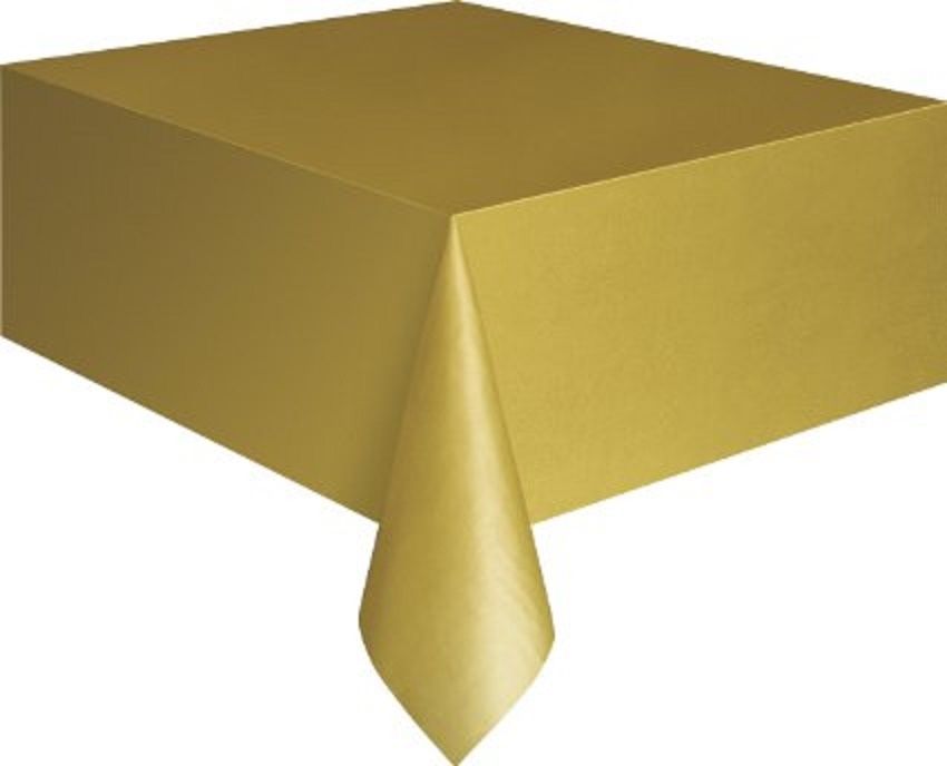 1x Unique Round Plastic Tablecloth Table Cover 84" Gold -new for sale ...