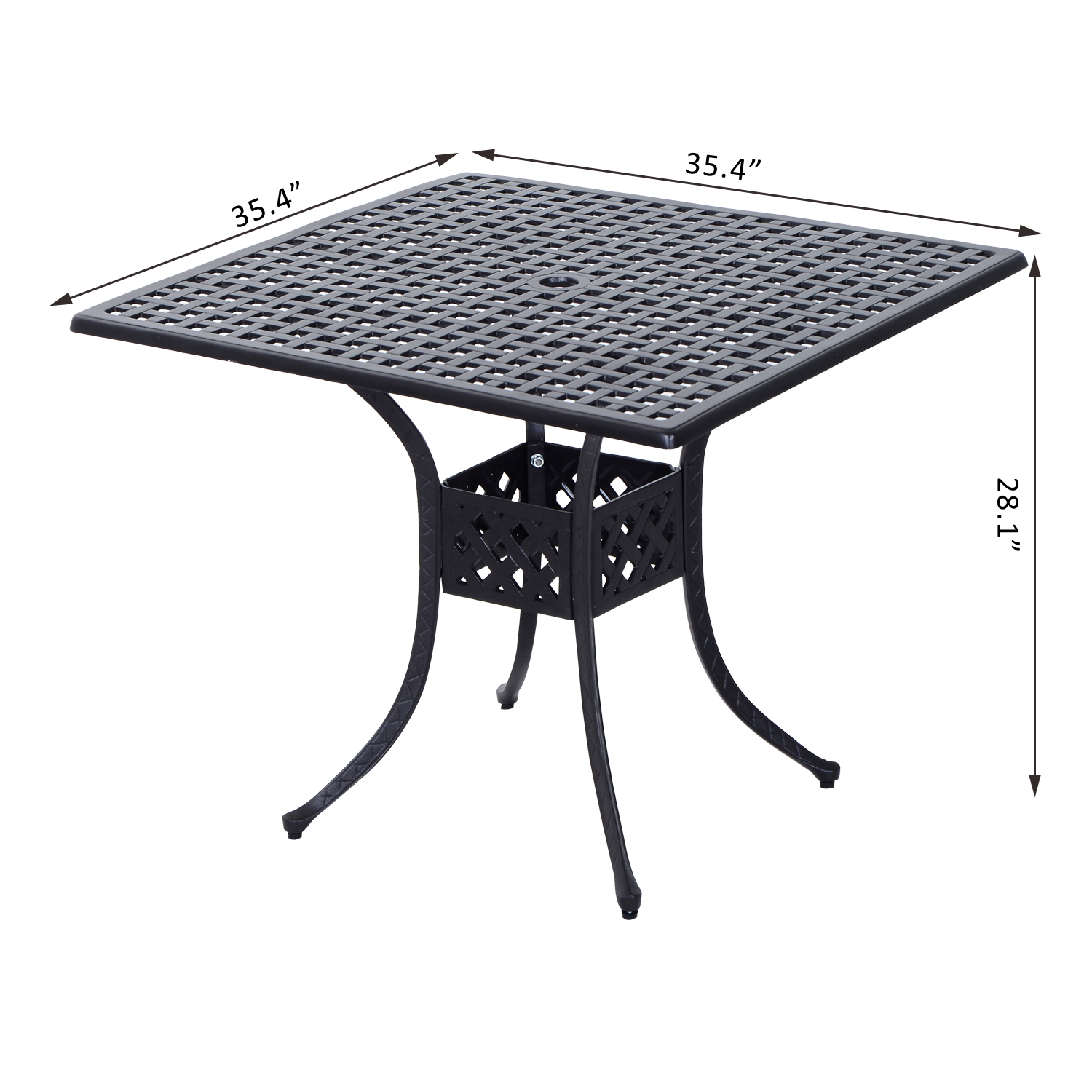 Square/Round Cast Aluminum Outdoor Dining Table Garden Patio Furniture ...