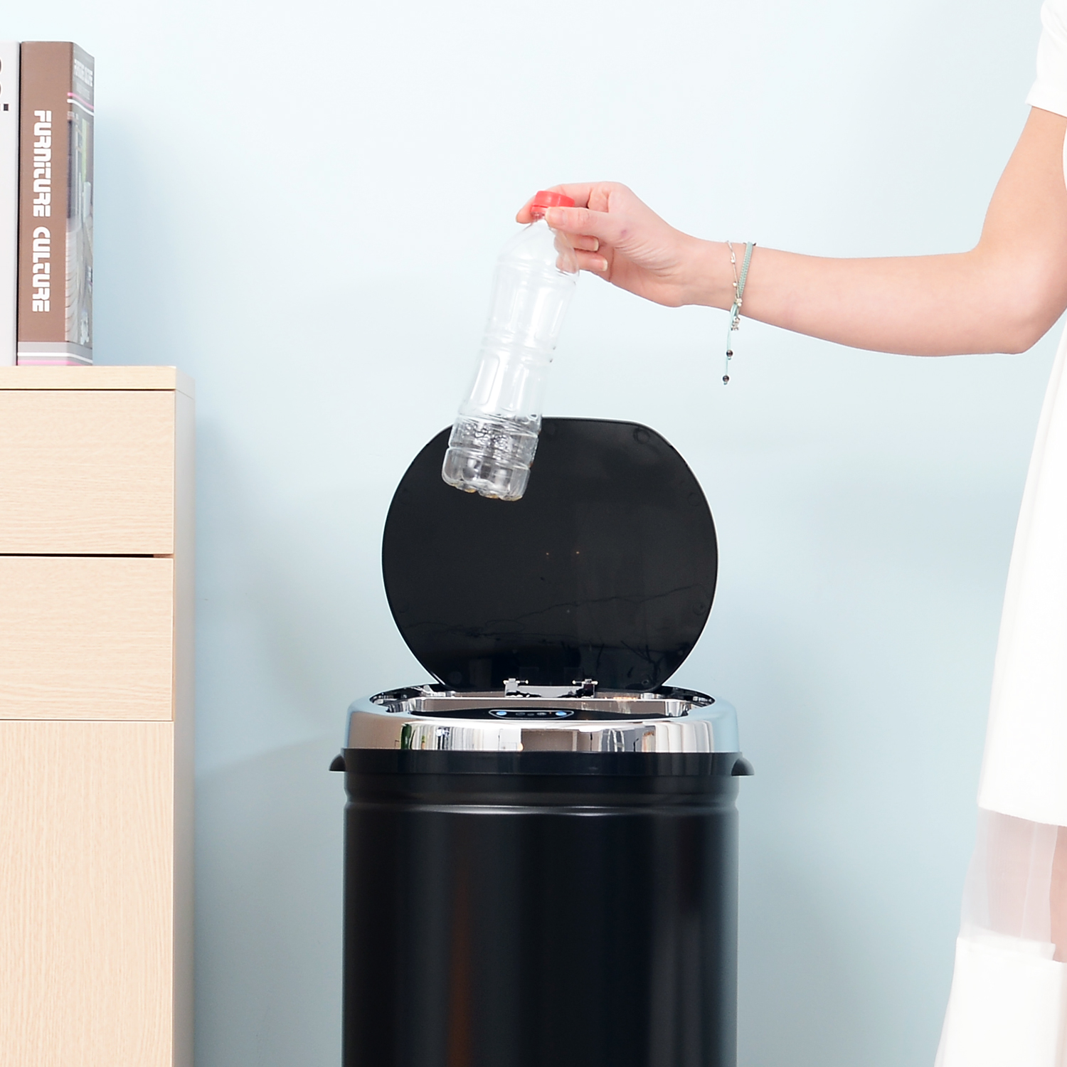 Stainless Steel Automatic Sensor Dustbin Rubbish Waste Bin Kitchen ...