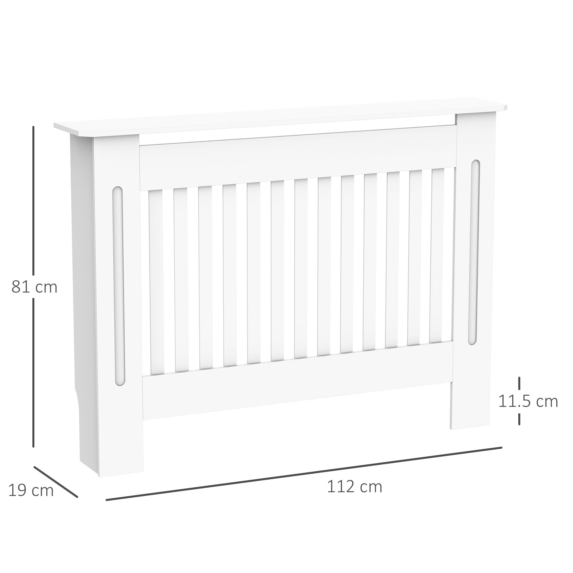Modern Vertical Style Slatted Radiator Cover Painted MDF Home Use White ...