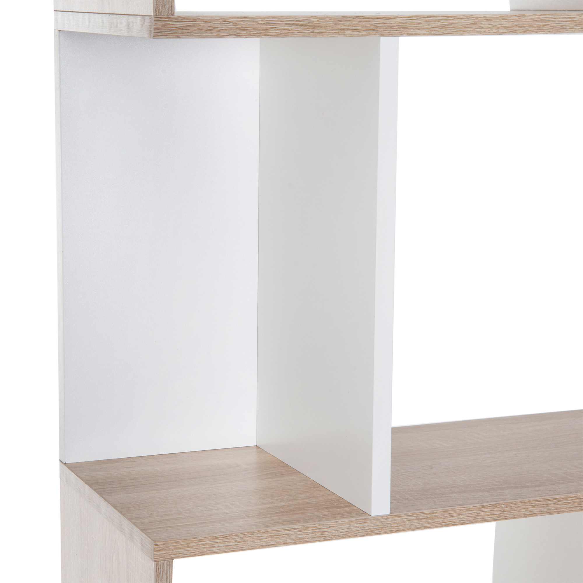 5-tier Bookcase Storage Display Shelving S Shape design Unit Divider ...