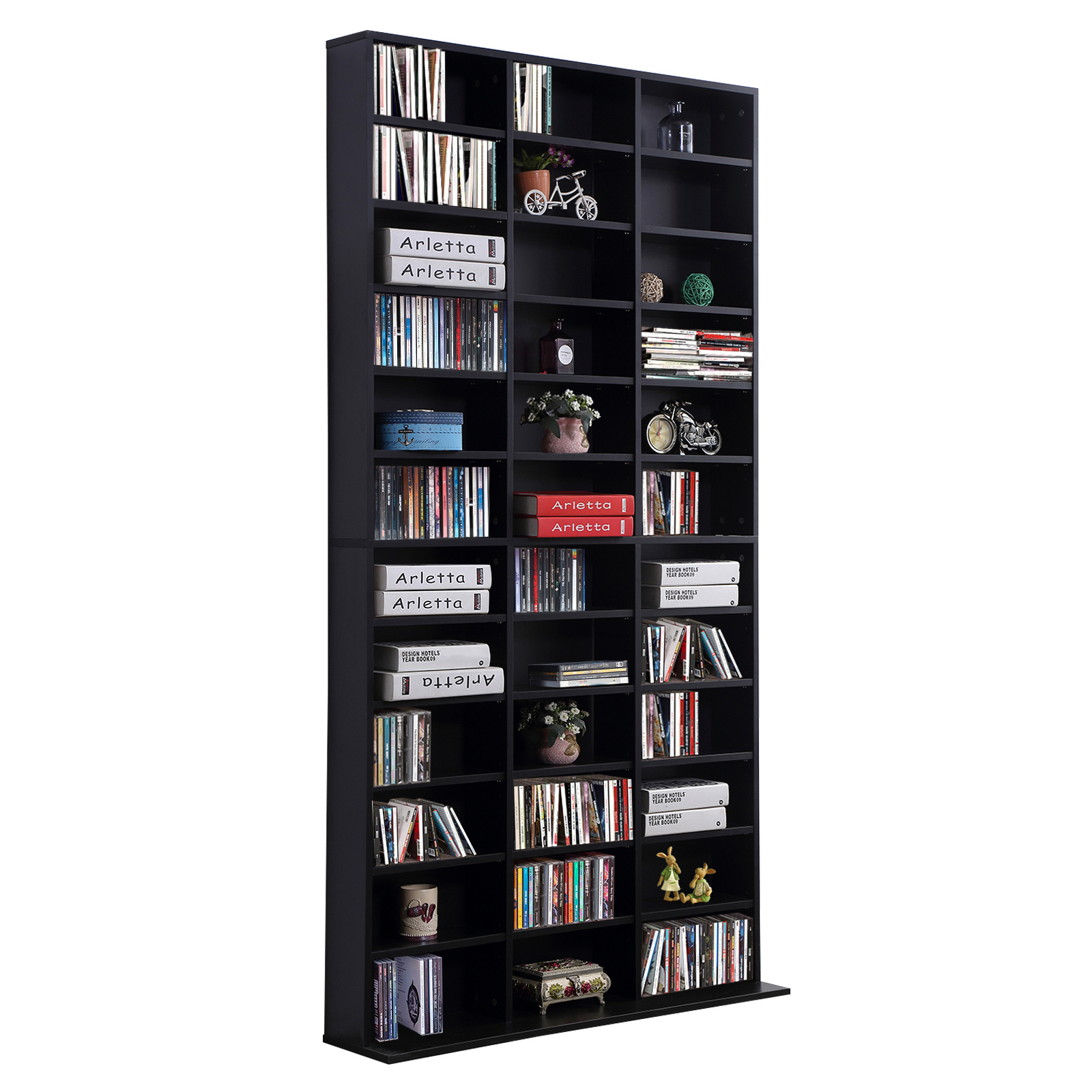 CD DVD Media Storage Wooden Shelves Bookcase Display Shelving Unit ...