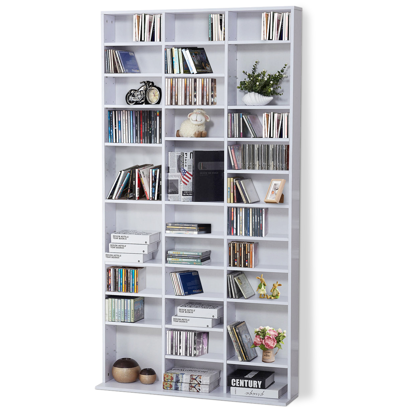 CD DVD Media Storage Wooden Shelves Bookcase Display Shelving Unit ...