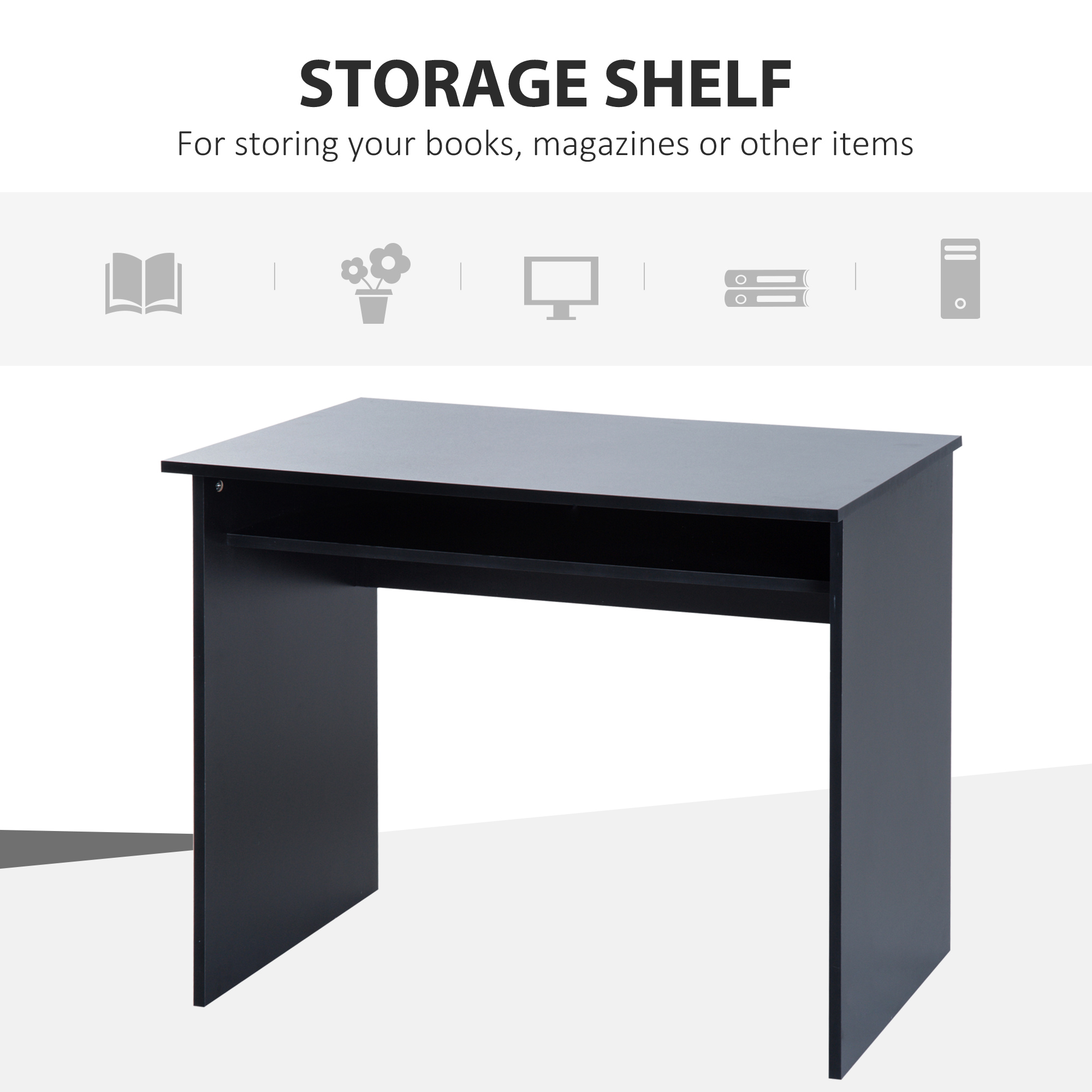 Computer Desk Wooden Writing Study WorkStation Storage Home Office 2 ...