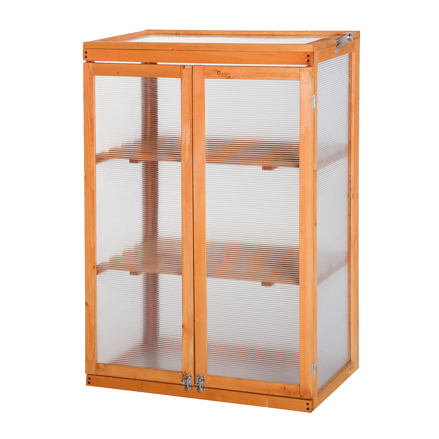 Mini Wood Greenhouse Cold Frame Garden Flower Planting Box Growhouse 3 ...