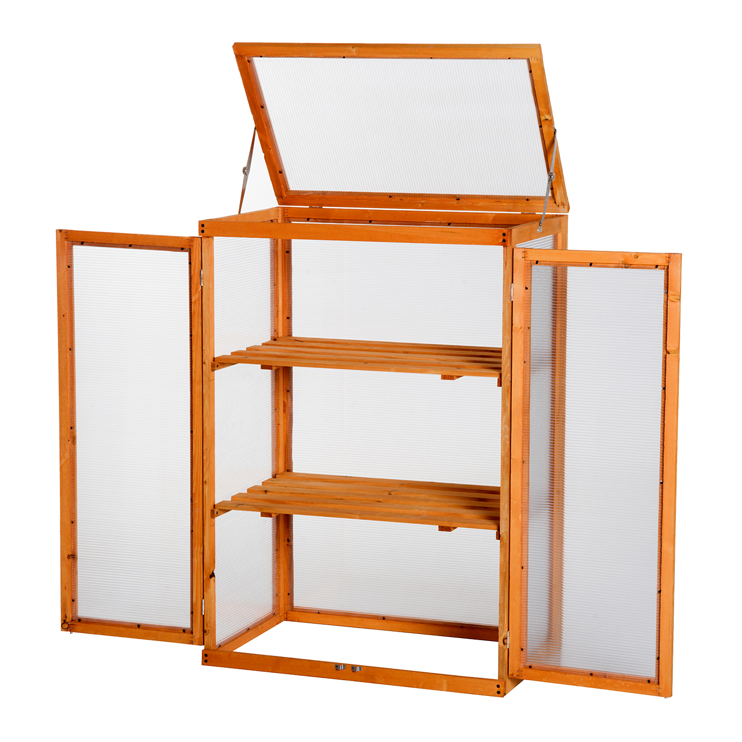 Mini Wood Greenhouse Cold Frame Garden Flower Planting Box Growhouse 3 ...