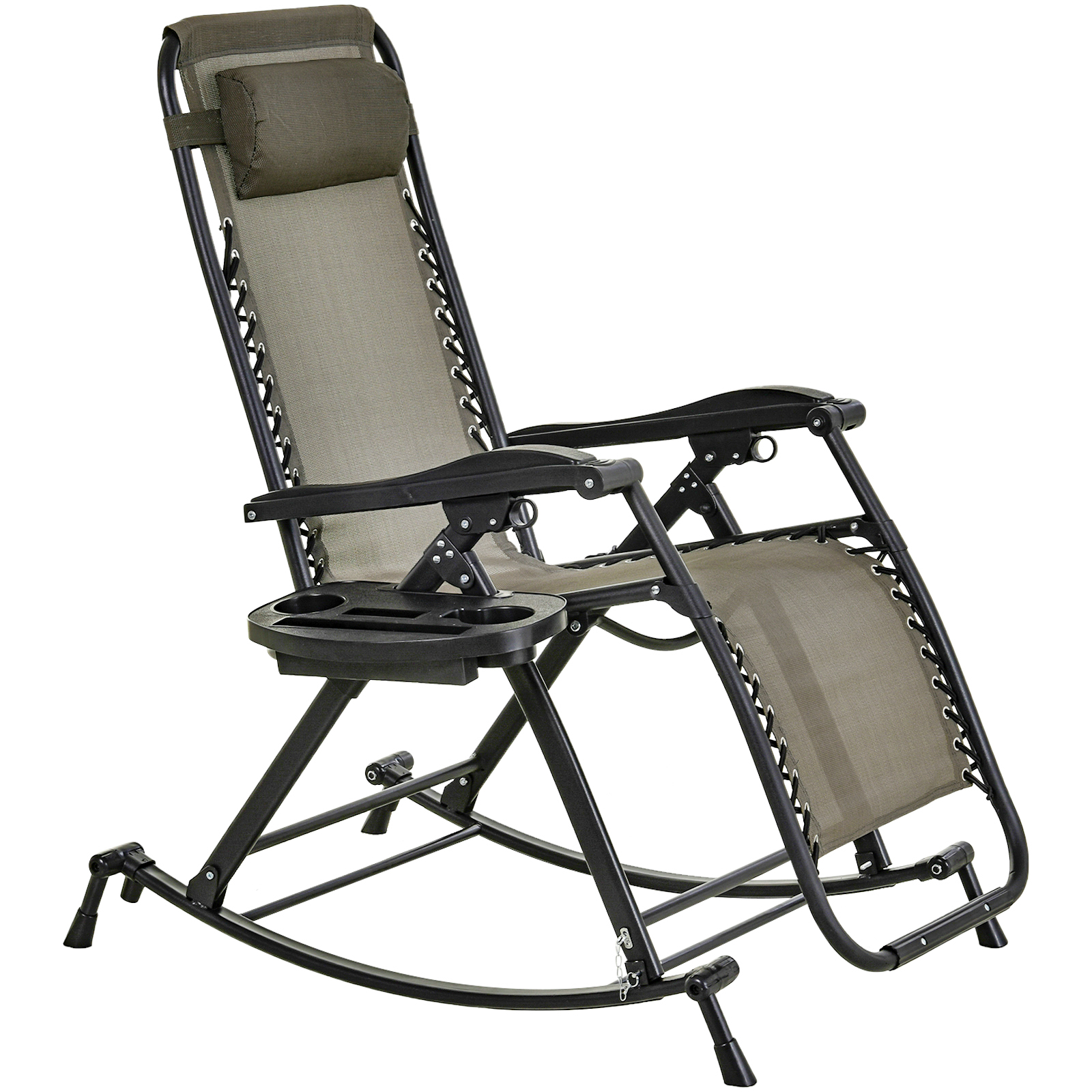 Folding Recliner Chair Outdoor Lounge Rocker Zero-Gravity Seat w/ Adjustable | eBay