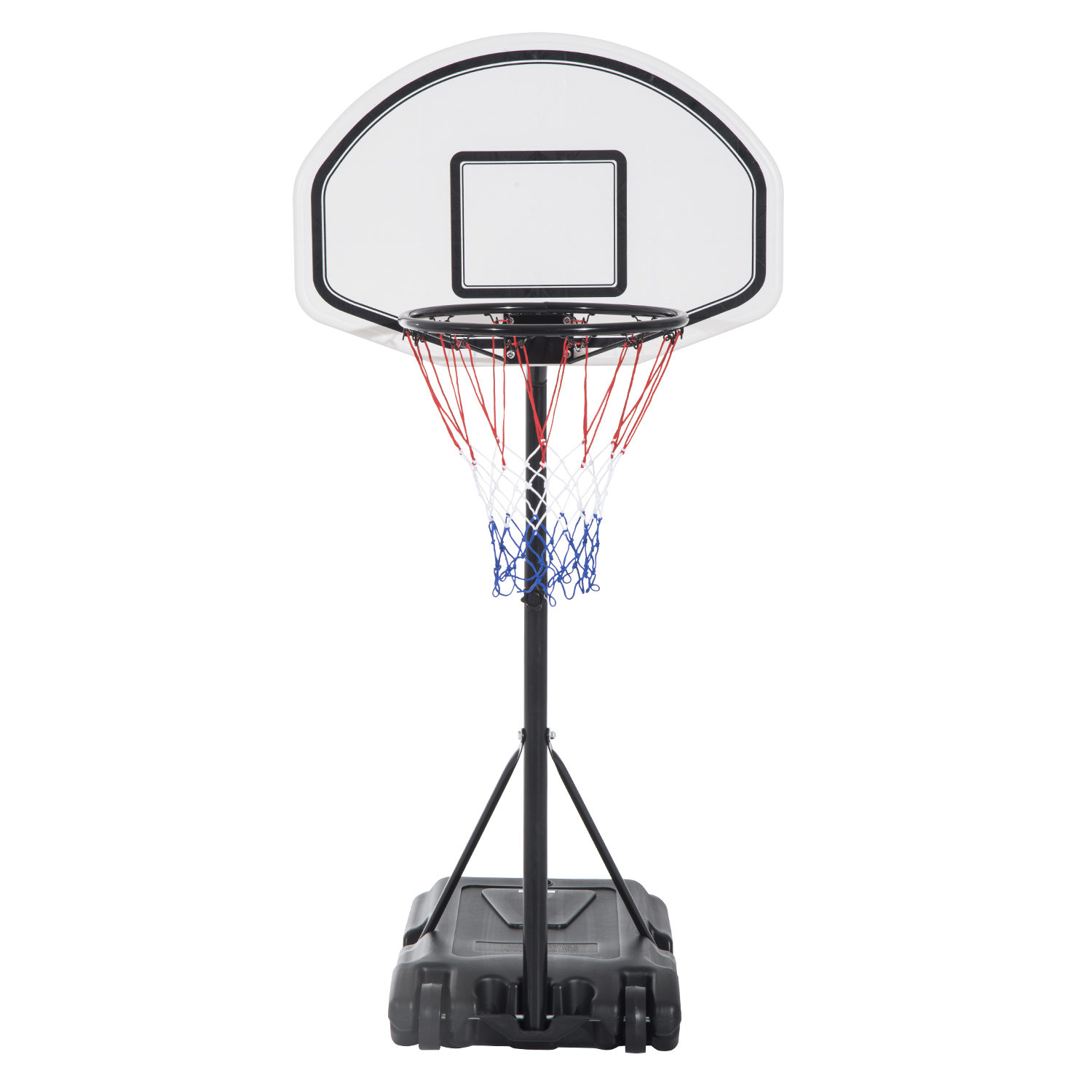 HOMCOM Basketball Stand and Hoop Backboard Adjustable Indoor & Outdoor ...