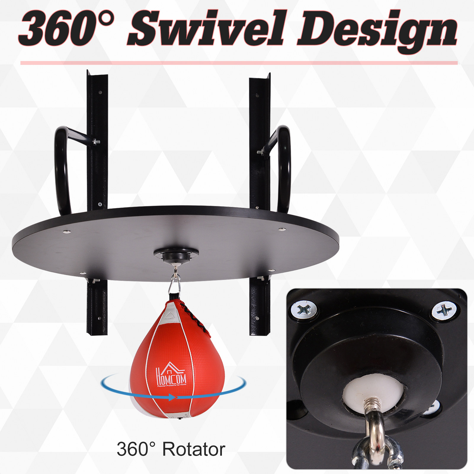 HOMCOM Wall Mounted Speedball Platform Rack Punching Ball Hanging Frame ...