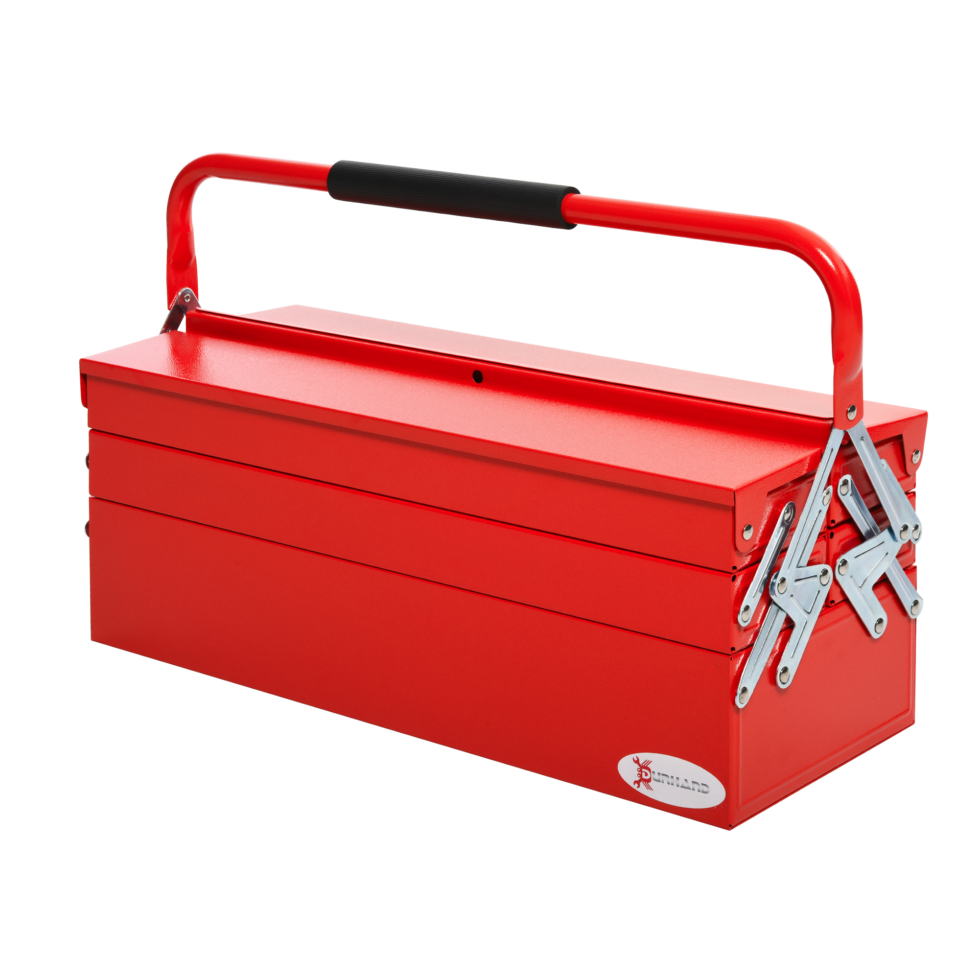 Portable 5-Tray Cantilever Metal Tool Box Steel Tool Chest Cabinet, Red ...