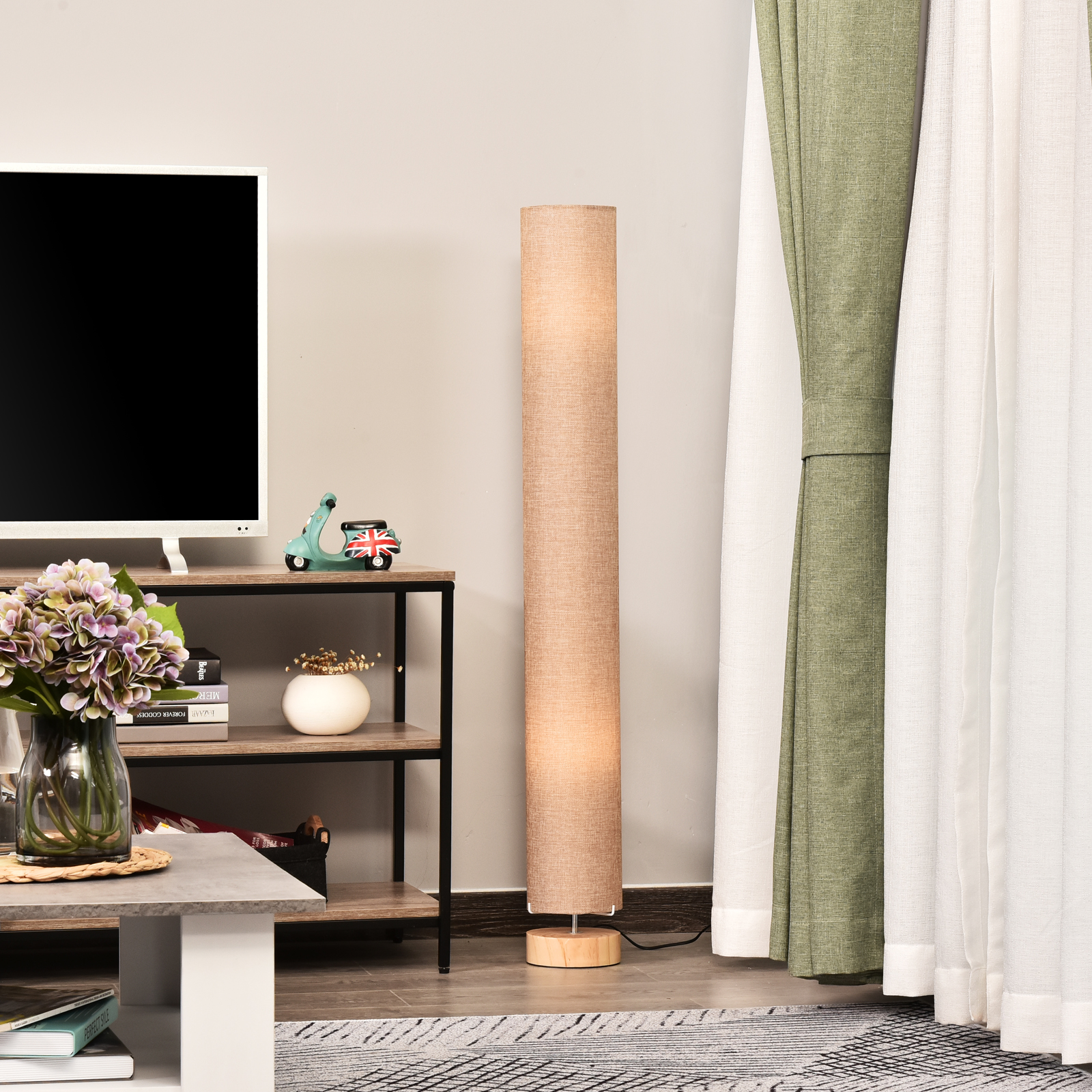 120 cm Tall Floor Lamp for Warm Lighting in Living space w/ Fabric | eBay