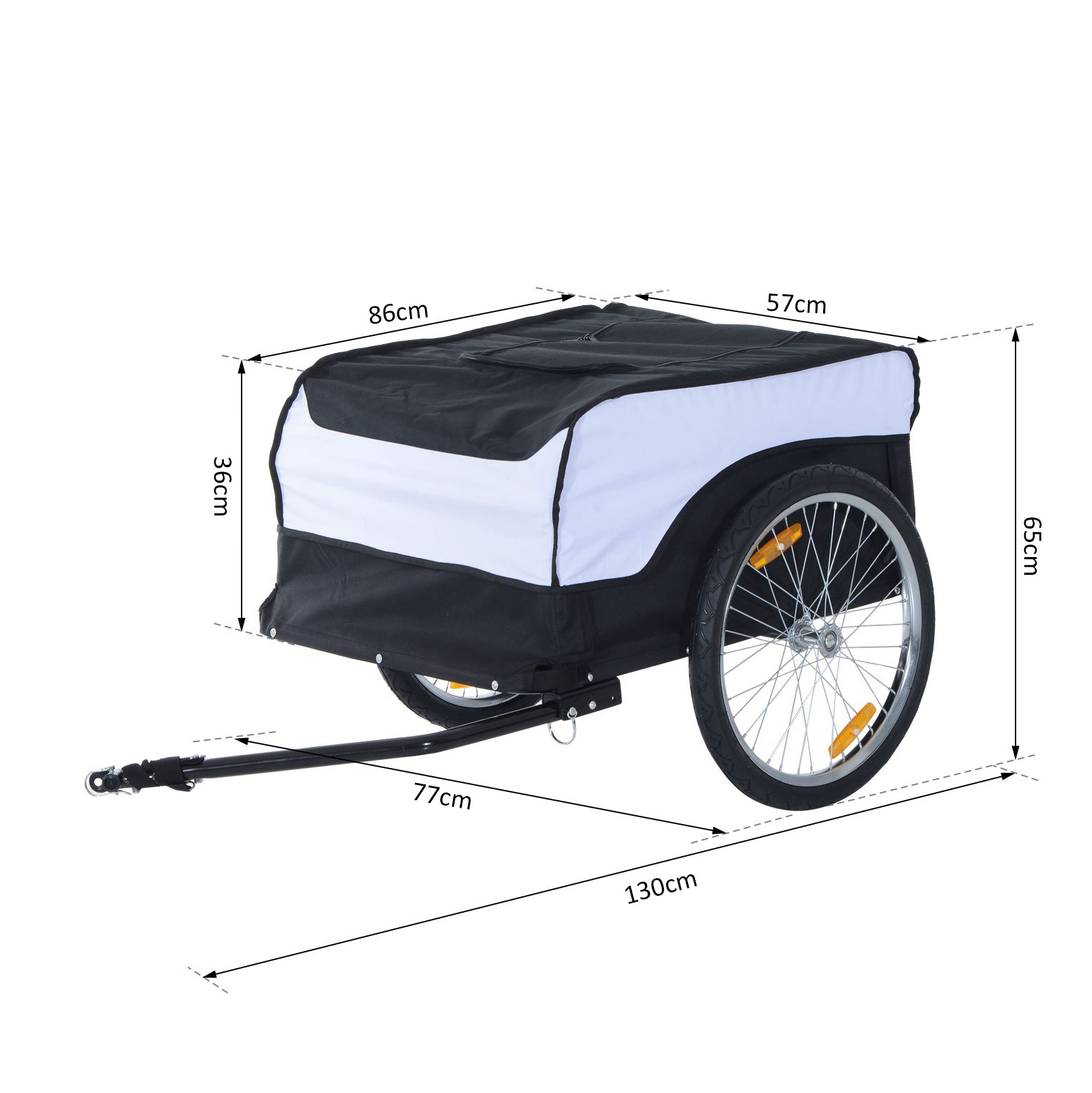 Folding Bicycle Cargo Storage Bike Trailer Enclosed Cart Removable ...
