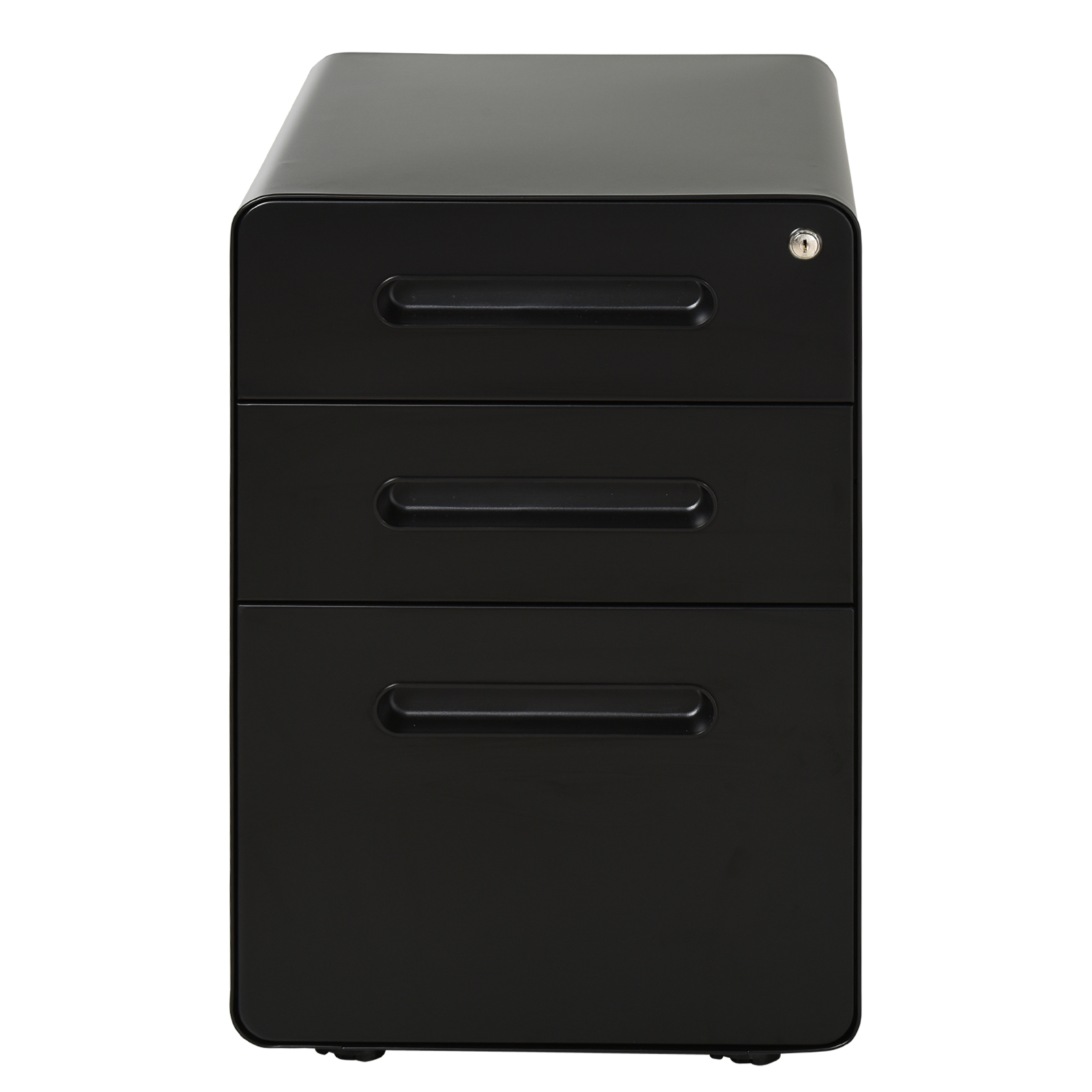 3 Draw Modern Steel Filing Cabinet w/ 4 Wheels Lock Pencil Box Office ...