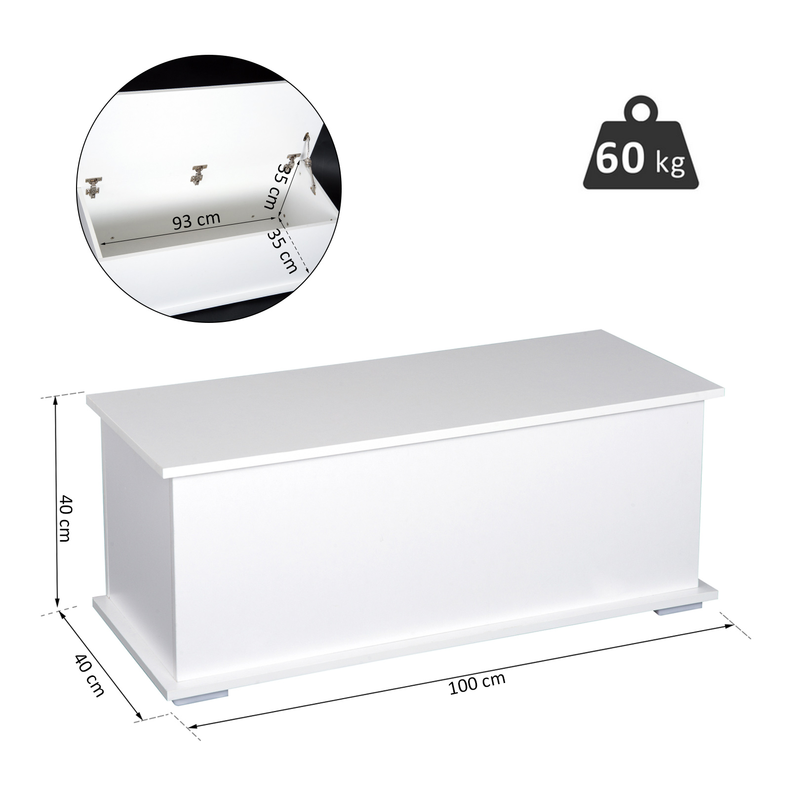 Storage Box Chest With Lid Ottoman Storage Keepsake Cabinet Chipboard 3 ...