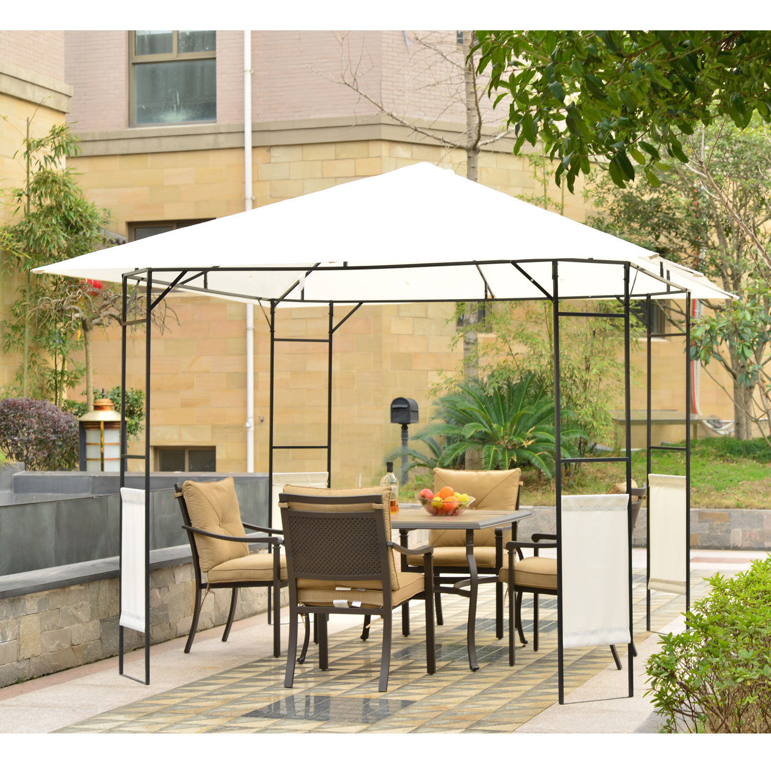 10'x 10' Outsunny Outdoor Patio Gazebo Cover Canopy Party Tent Pavilion ...