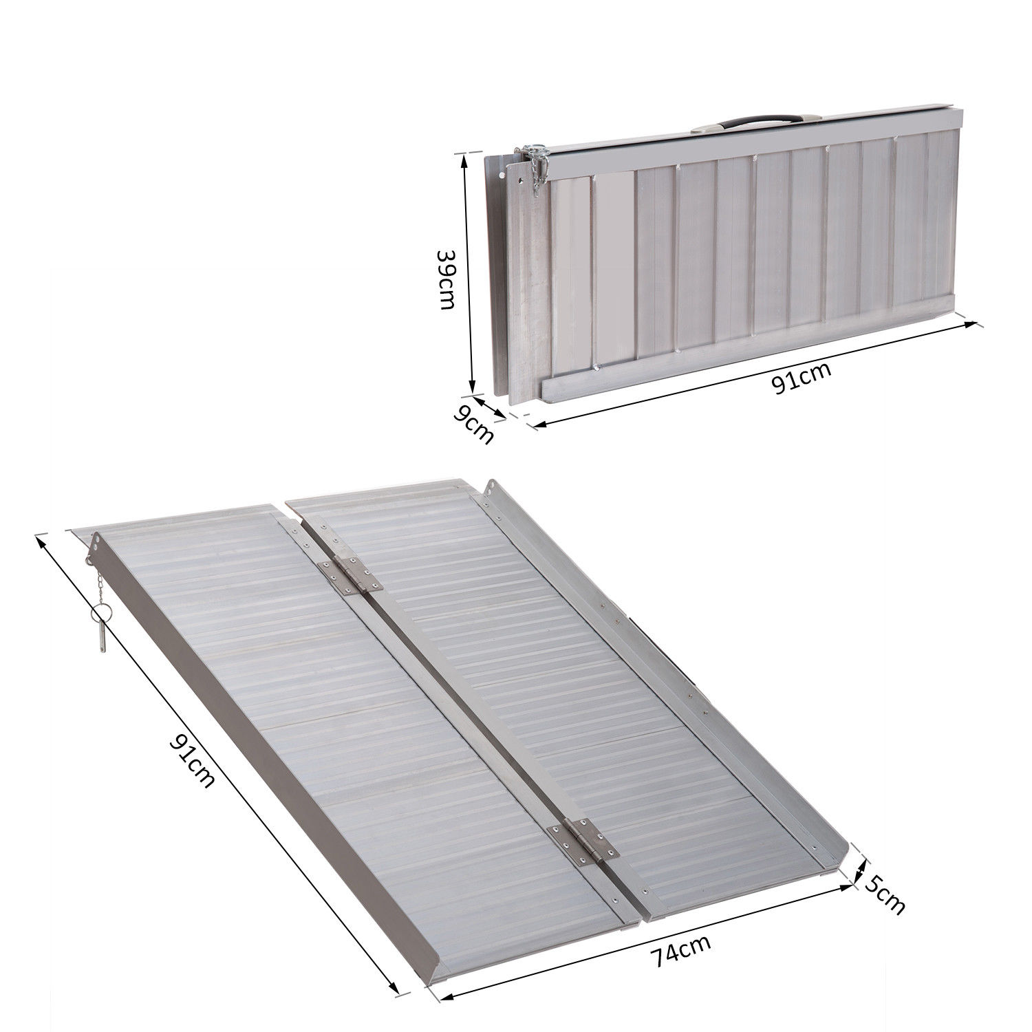 Portable Folding Wheelchair Ramp Scooter Mobility Stars w/ Carry Handle ...