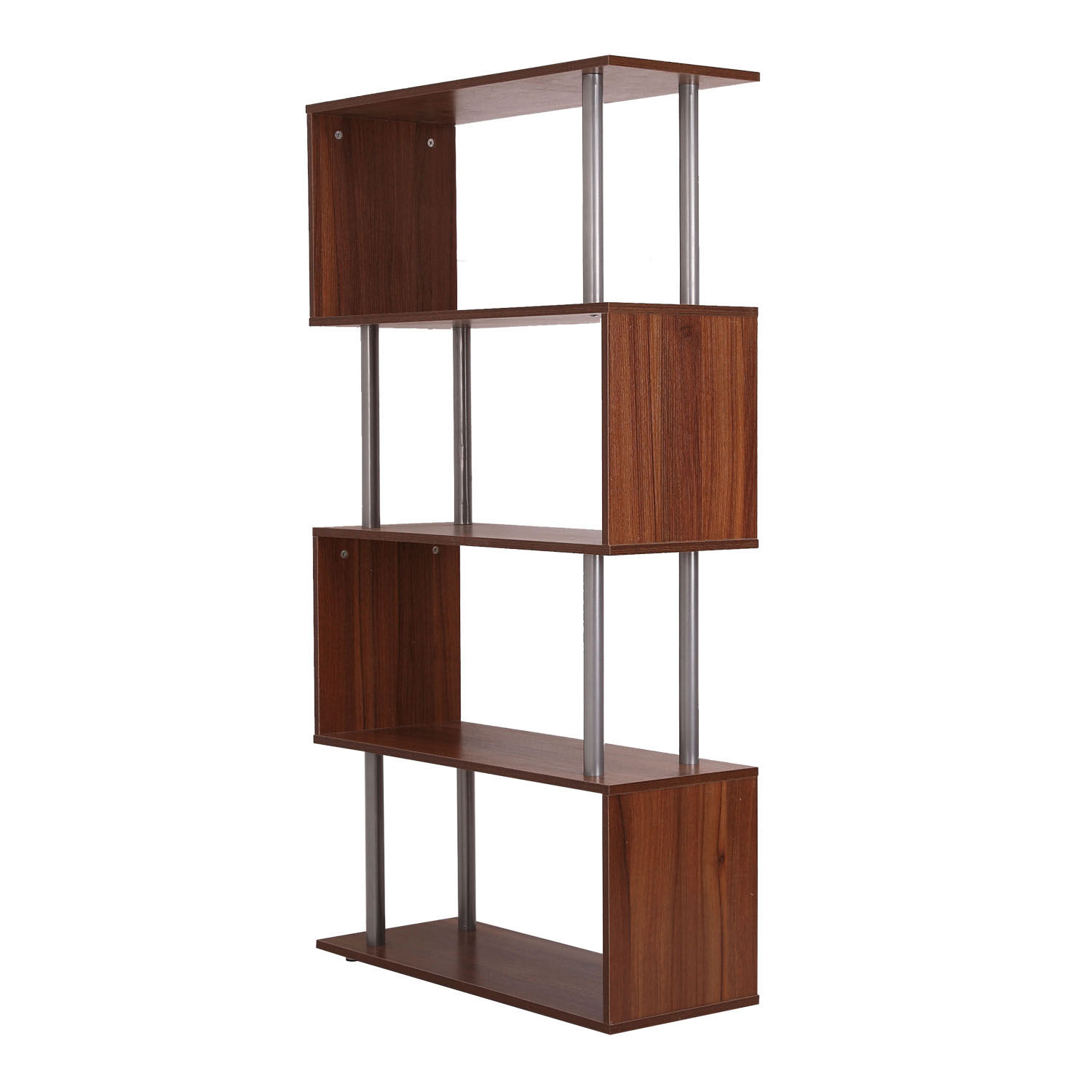 Wooden Wood S Shape Storage Display Unit Bookcase Bookshelf Room ...
