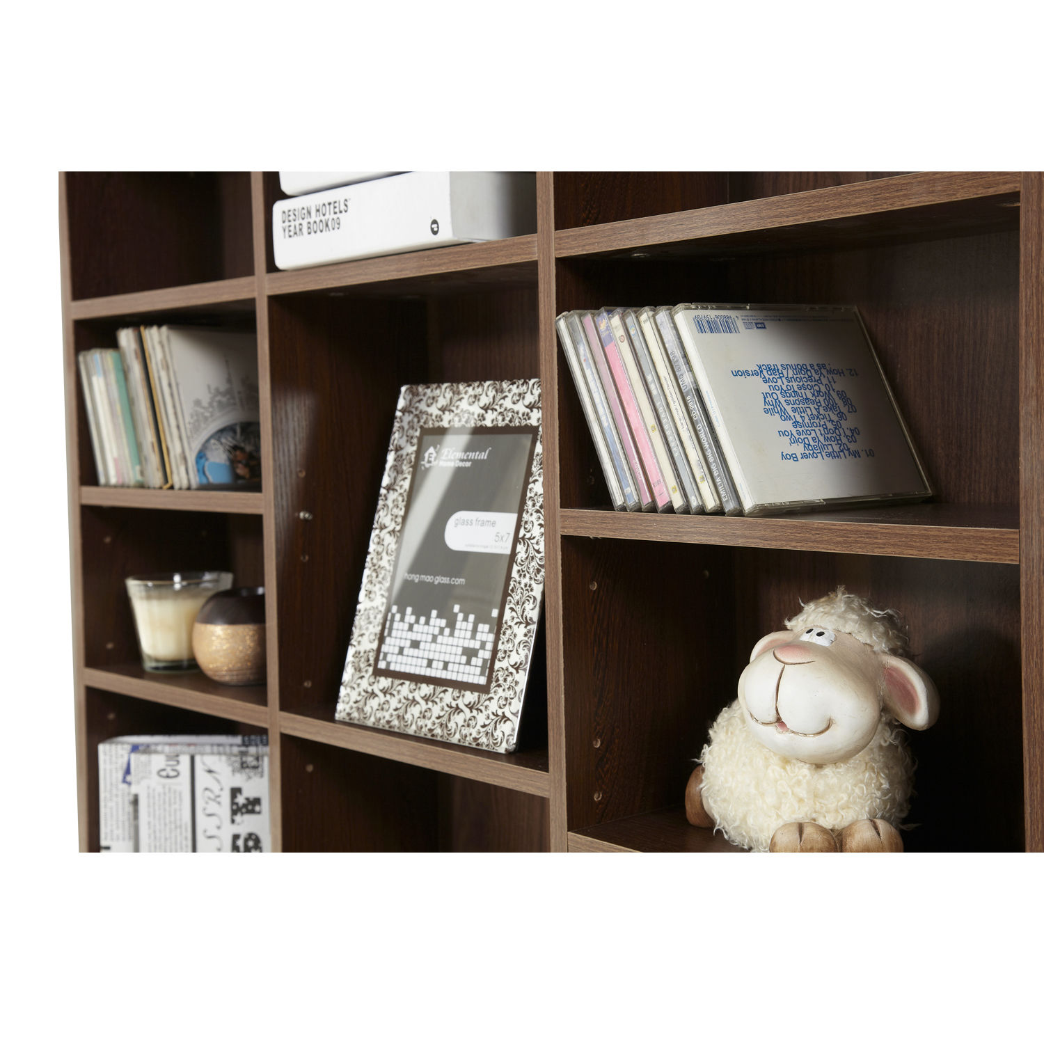 CD DVD Media Storage Wooden Shelves Bookcase Display Shelving Unit ...
