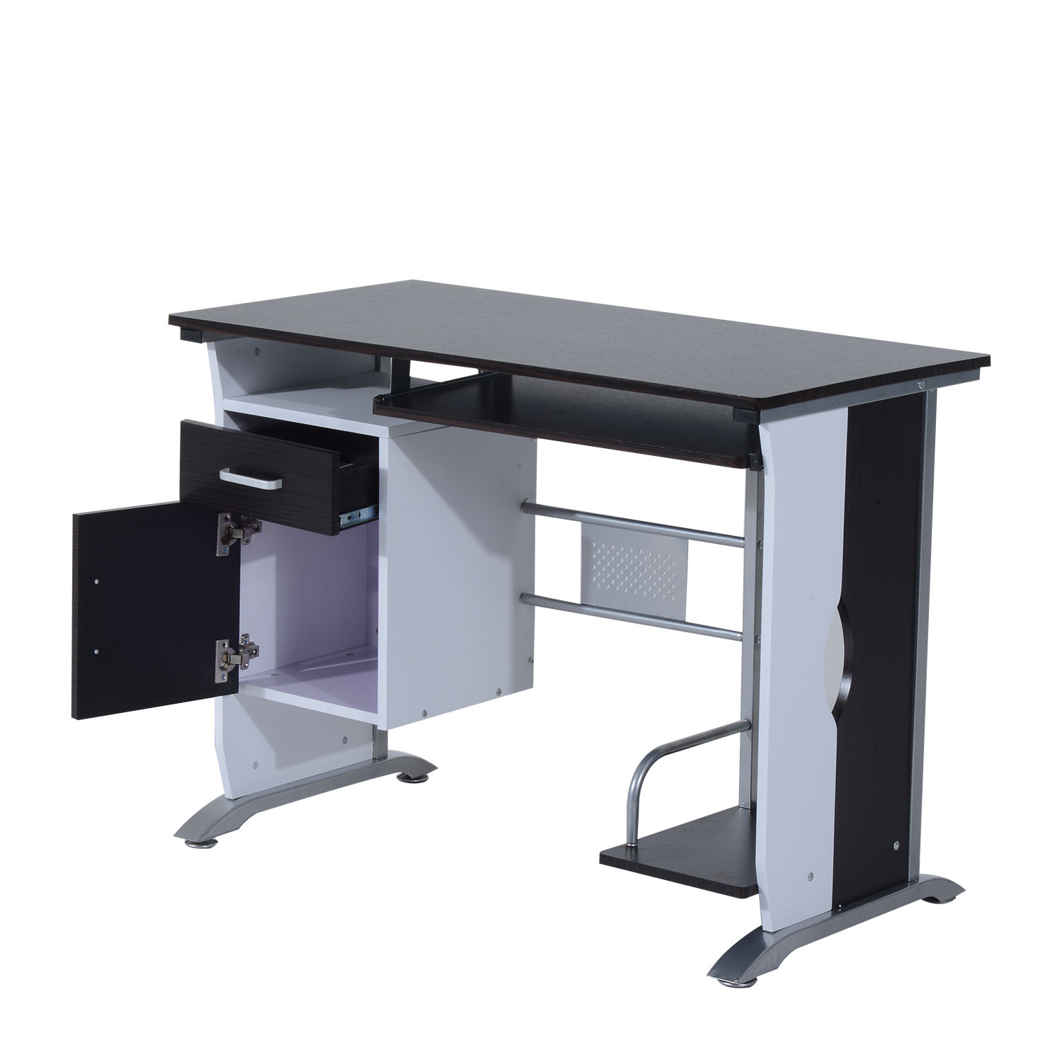 Computer Desk Workstation Table Sliding Keyboard Shelf Wood Drawer ...