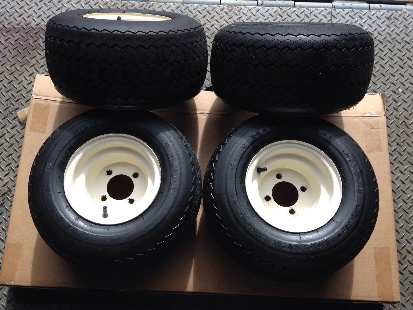 Set Of (4) NEW Golf Cart Tires & Wheels 18x8.50-8 EZGO, Club Car ...