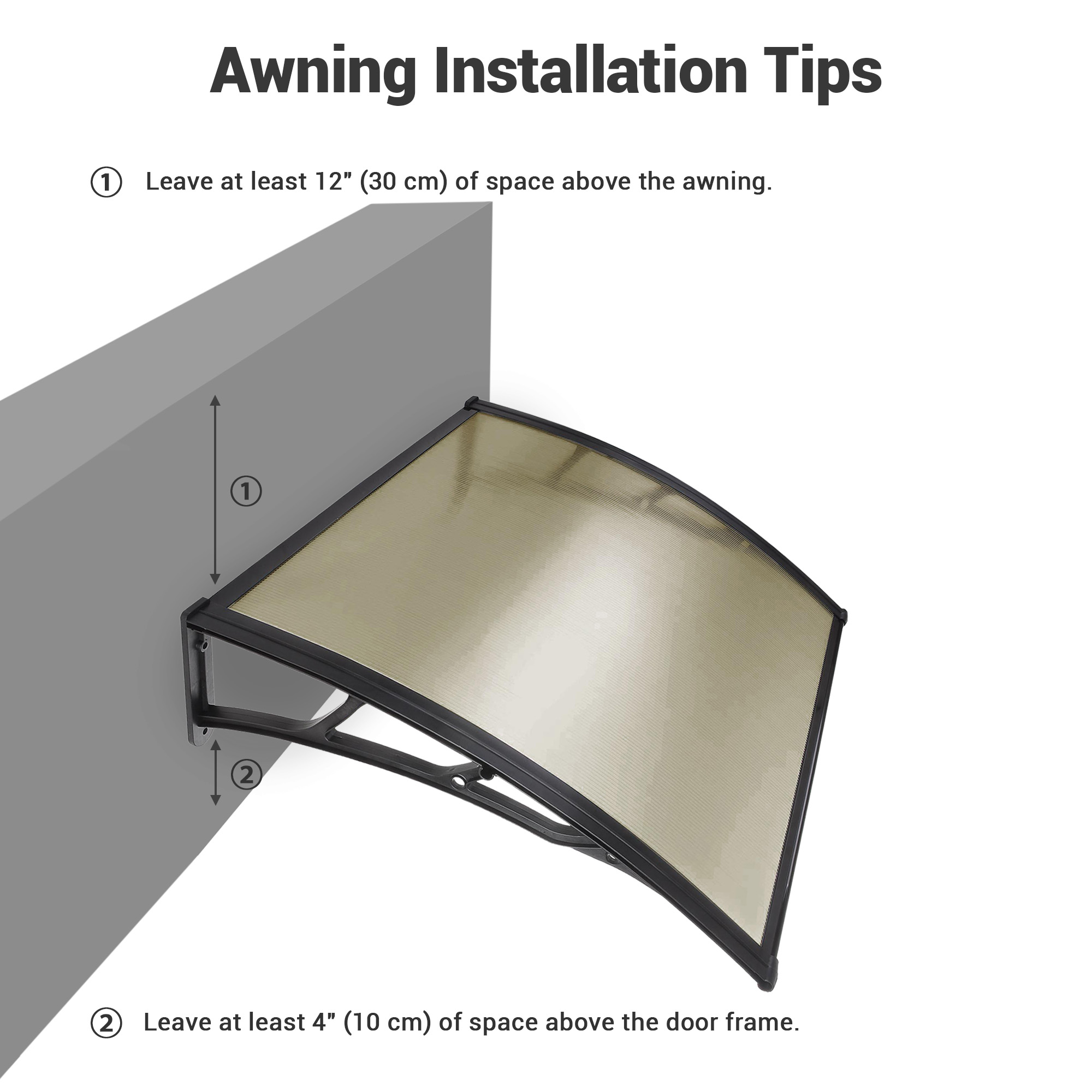 40x40" Window Door Awning Sun Shade Canopy Outdoor Cover Rain Snow UV ...