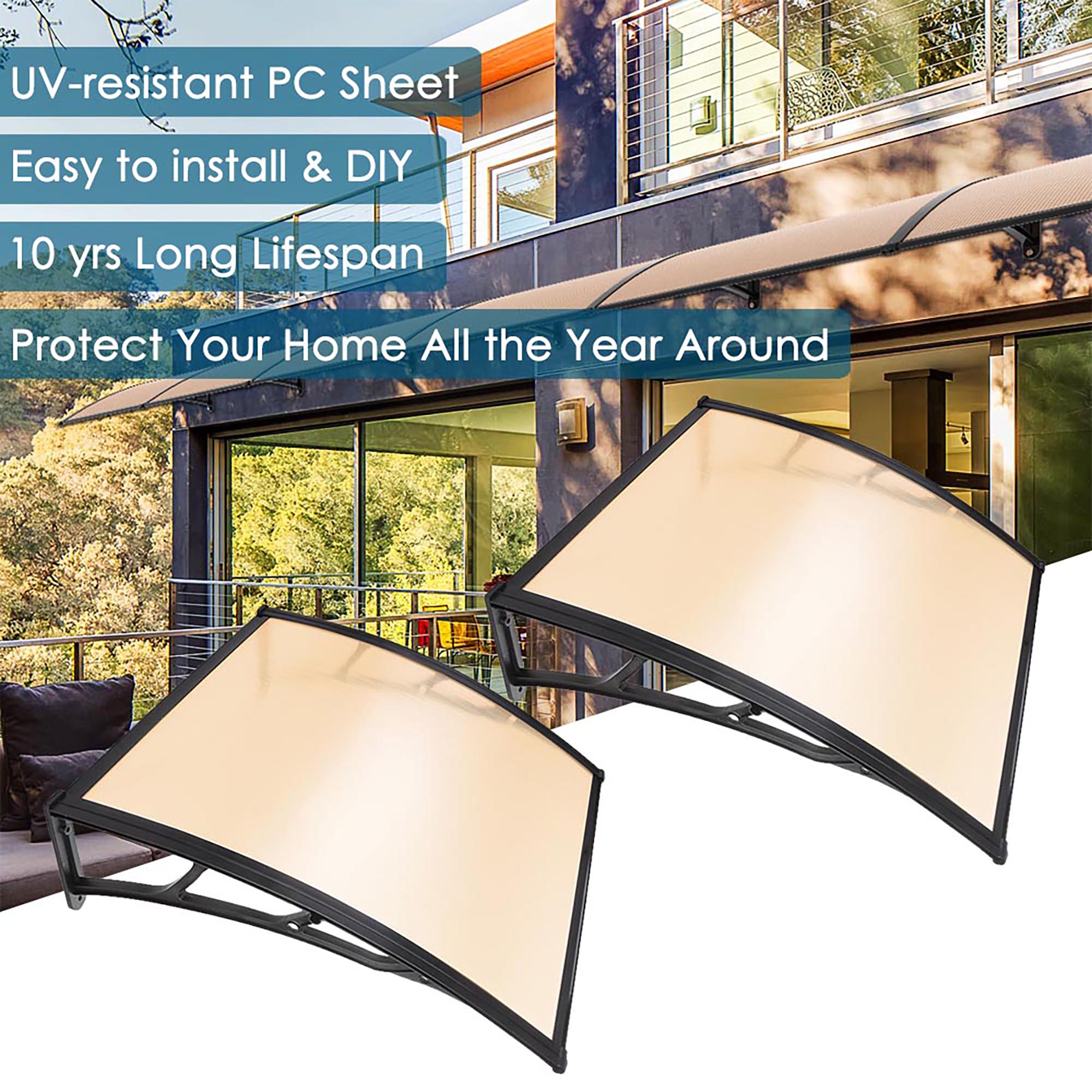 Door Window Outdoor Awning PC Hollow Sheet Sun Shade Cover Canopy 40x40 ...