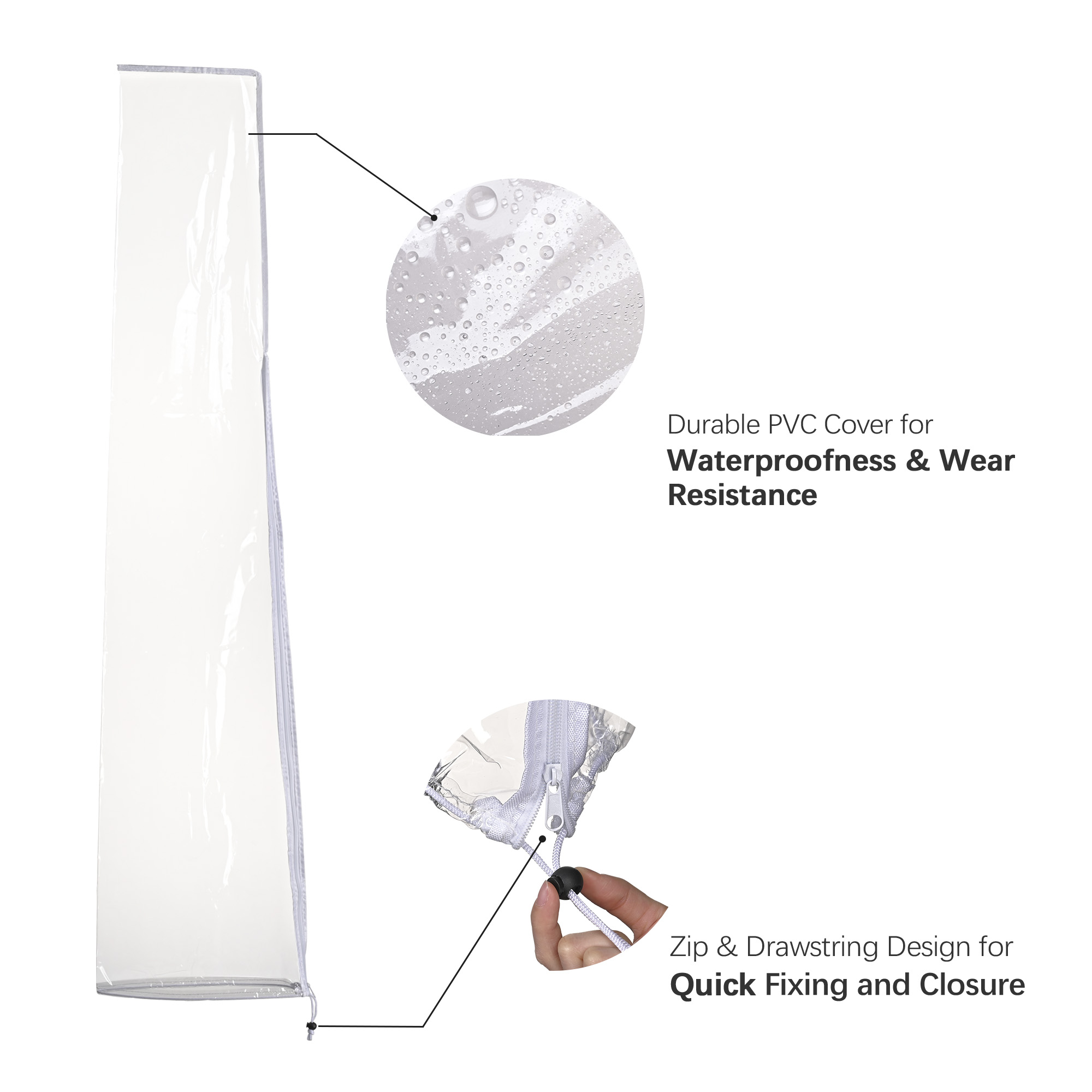 Patio Market Outdoor Umbrella Protective Canopy Cover Bag fit 6' 8' 9 ...