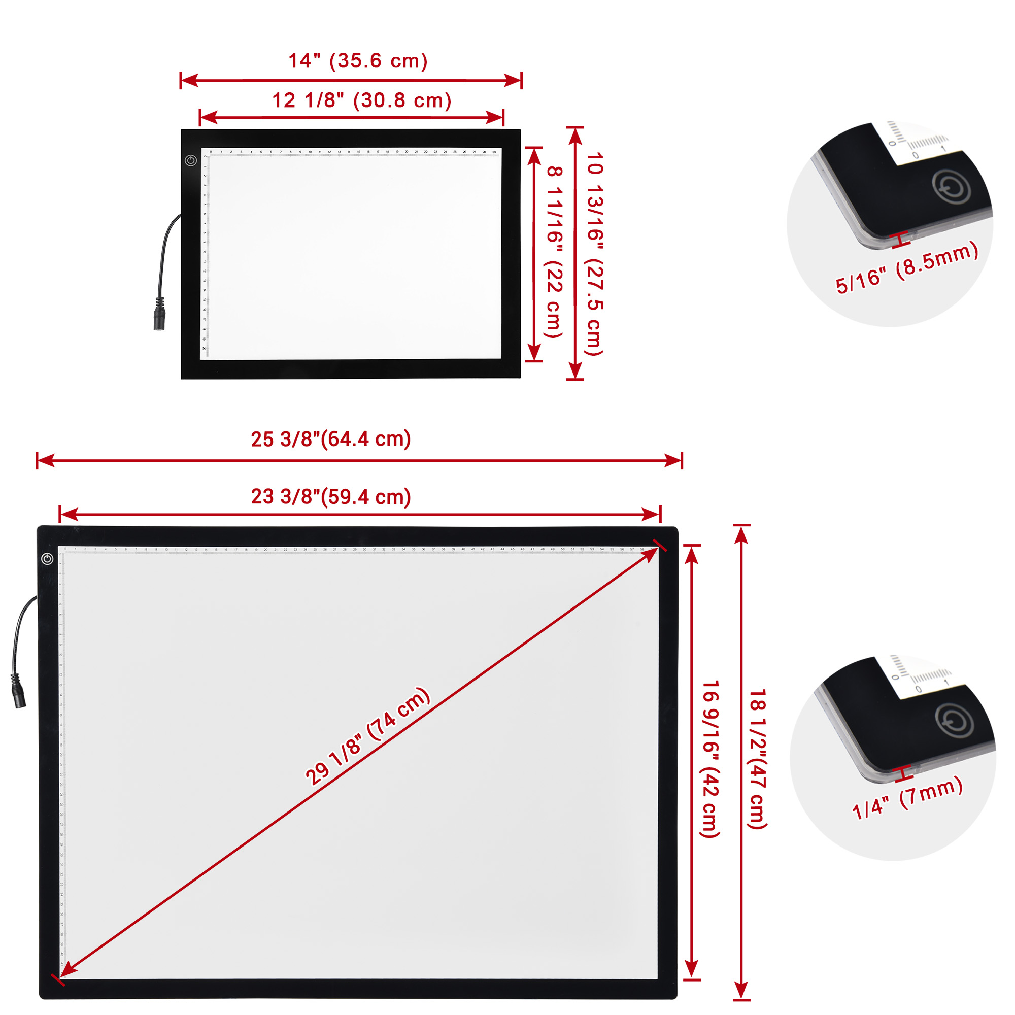 A2/A3/A4 LED Tracing Light Box Drawing Tattoo Board Pad Table Stencil ...